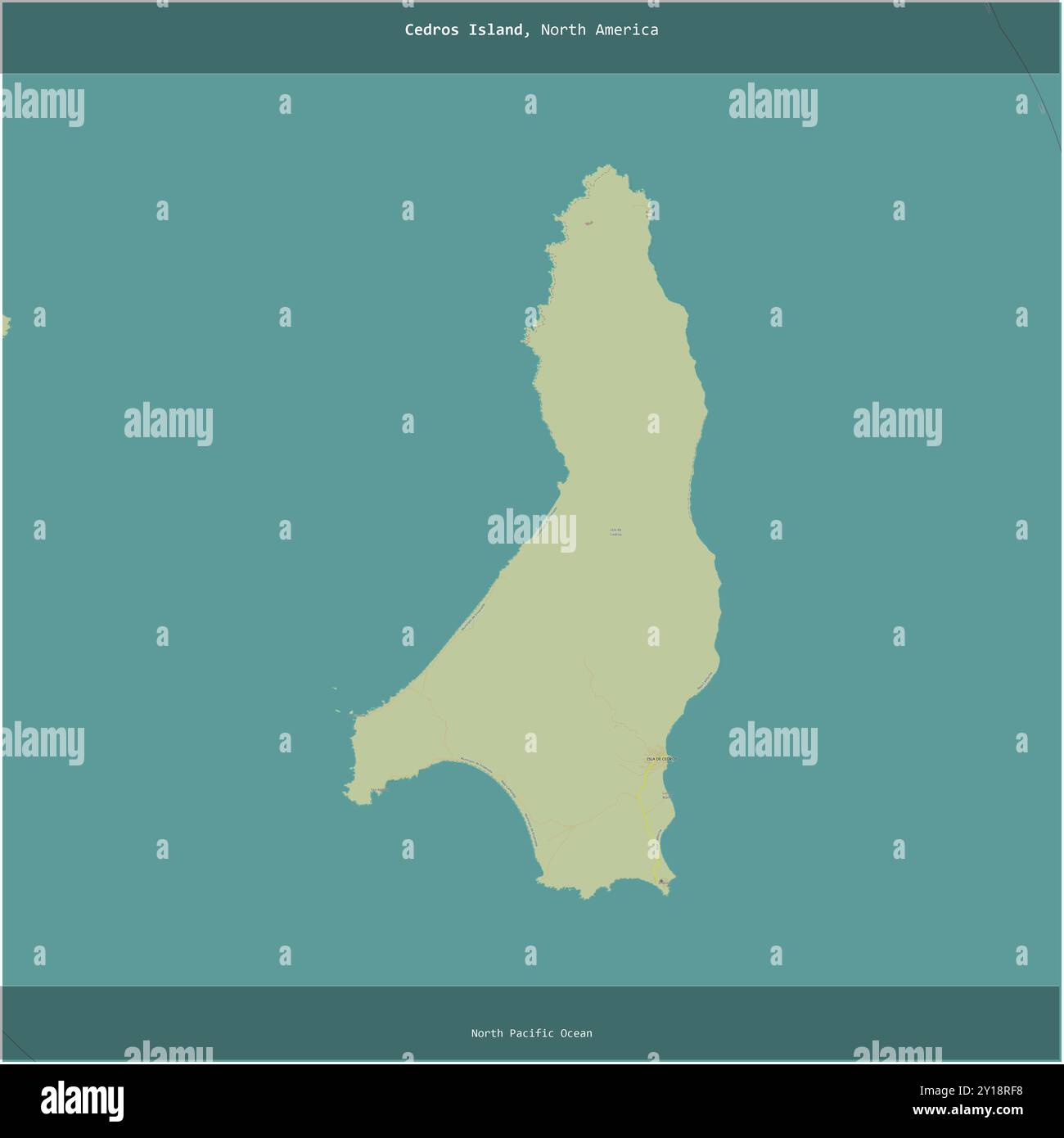 Cedros Island in the North Pacific Ocean, belonging to Mexico, cropped ...