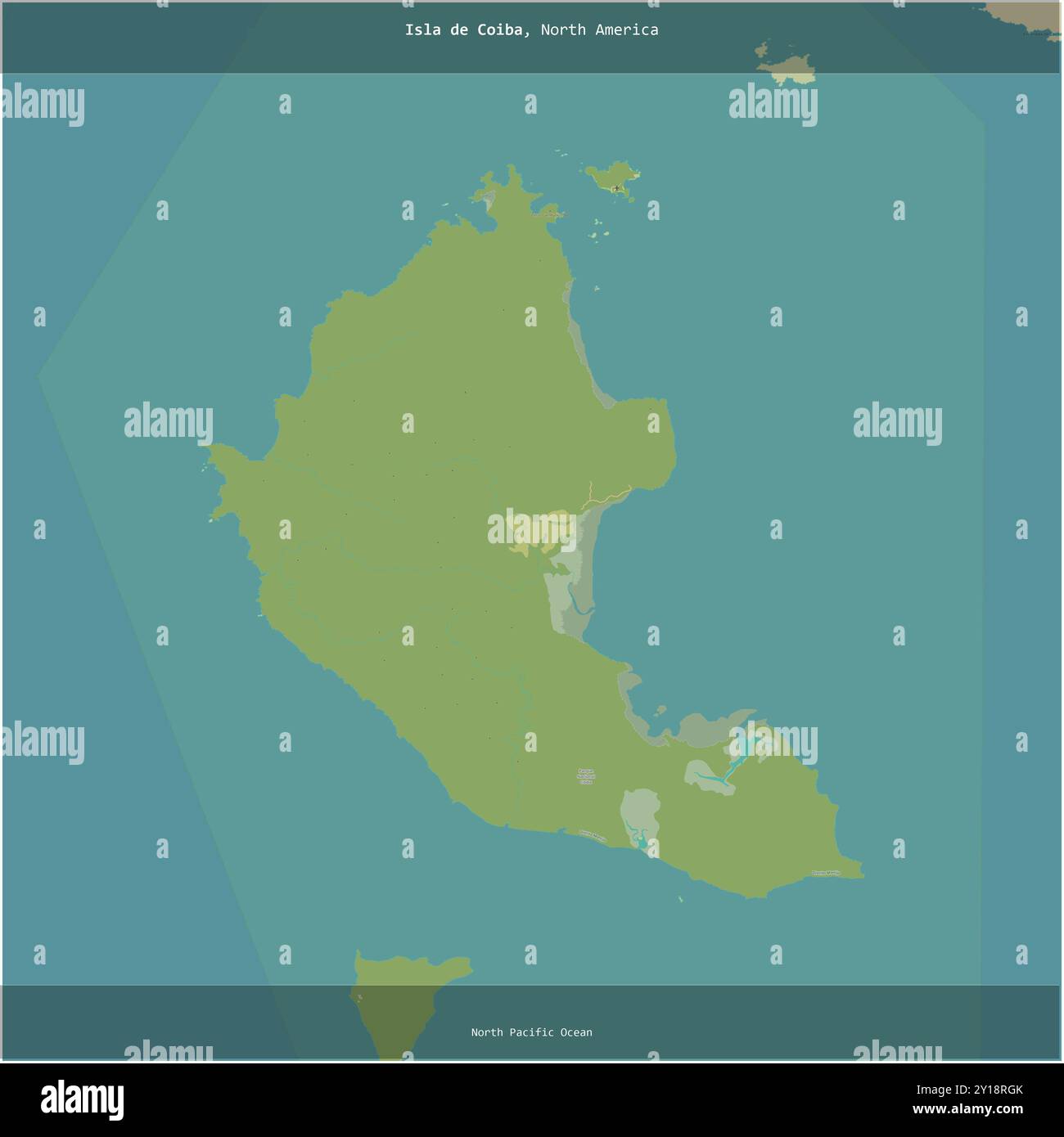 Isla de Coiba in the North Pacific Ocean, belonging to Panama, cropped ...