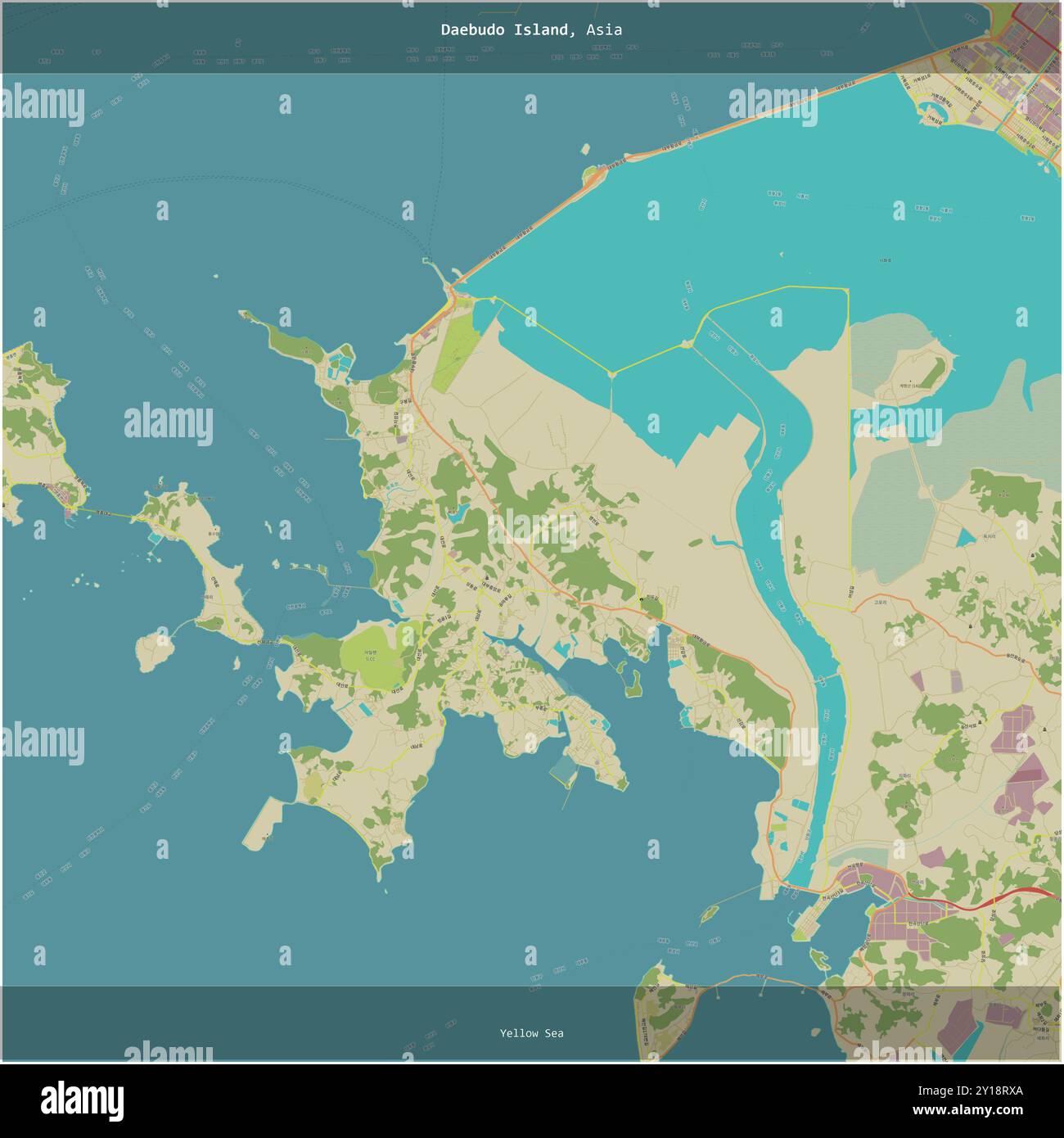 Daebudo Island in the Yellow Sea, belonging to South Korea, cropped to ...