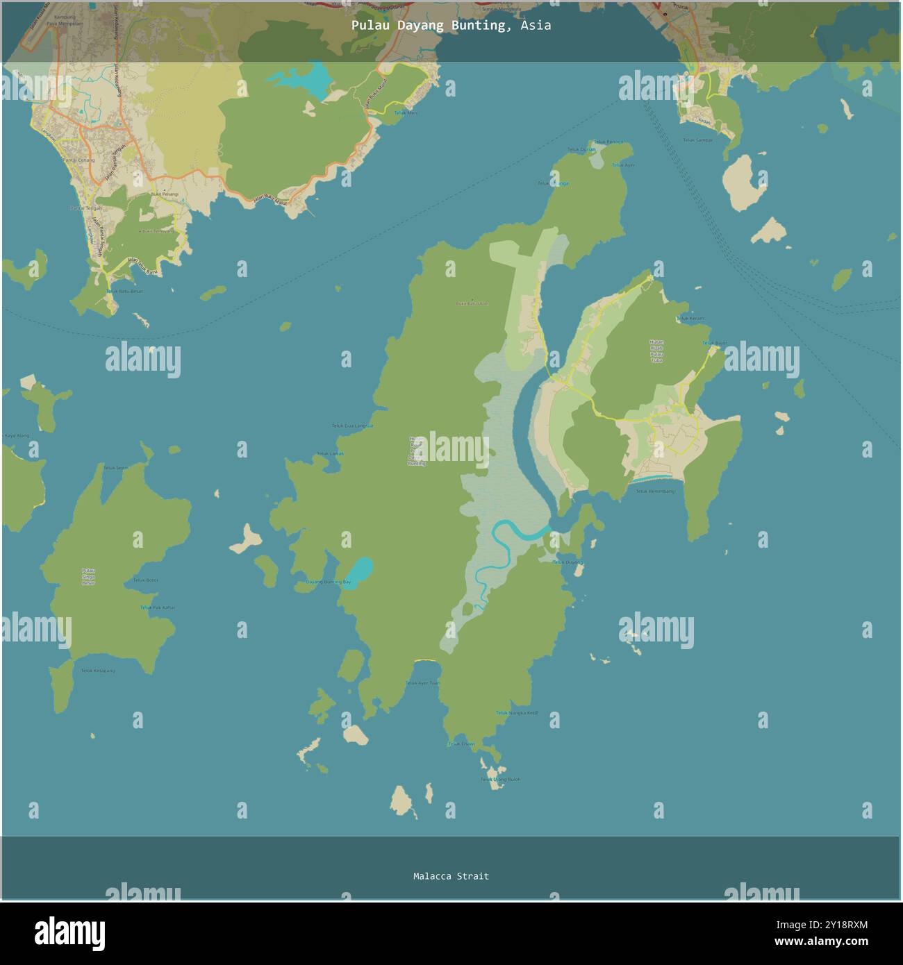 Pulau Dayang Bunting in the Malacca Strait, belonging to Malaysia ...