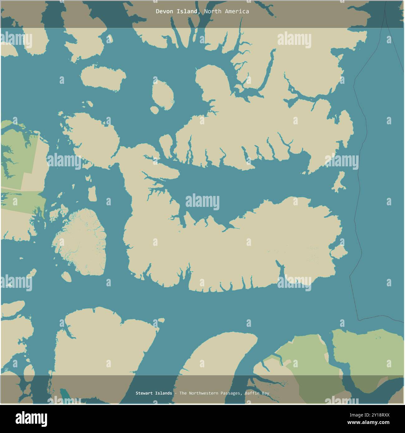 Devon Island in the Baffin Bay, belonging to Canada, cropped to square ...