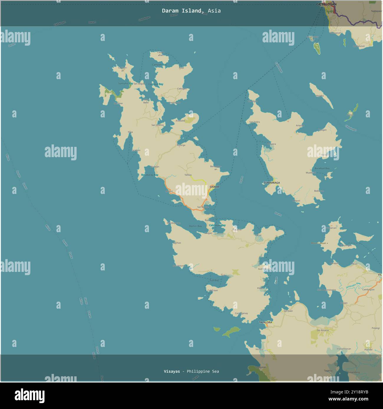 Daram Island in the Philippine Sea, belonging to Philippines, cropped ...