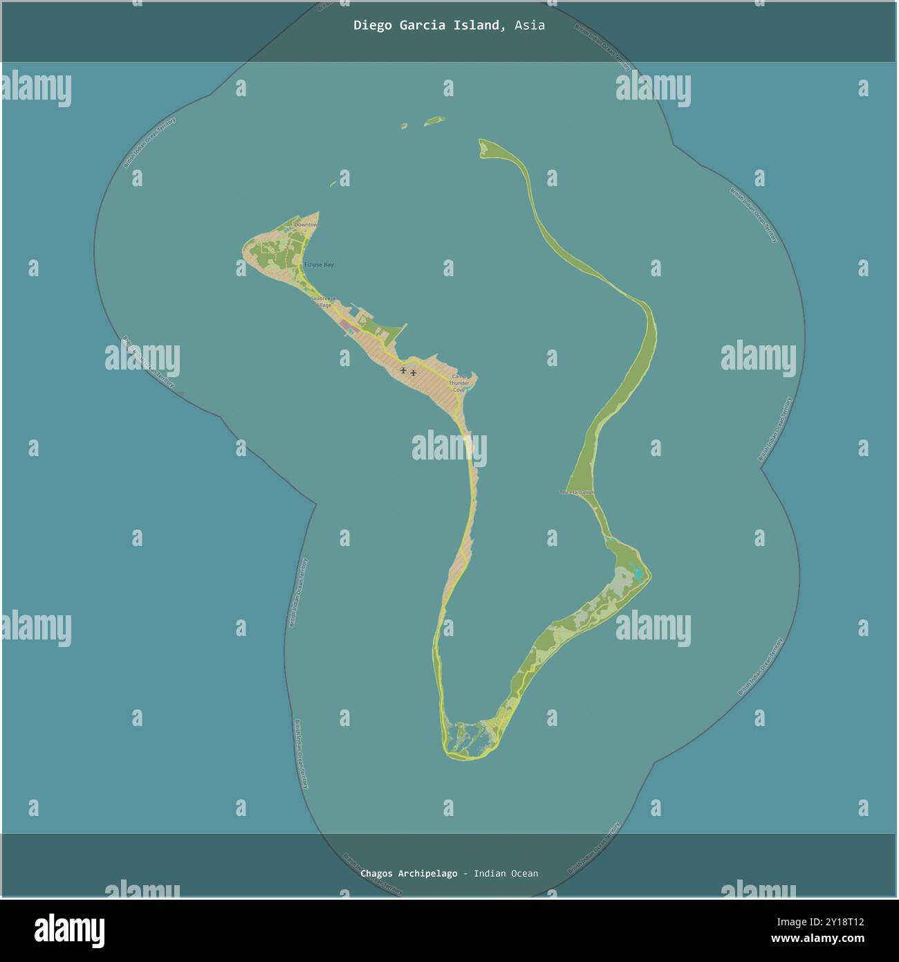 Diego Garcia Island in the Indian Ocean, belonging to British Indian ...