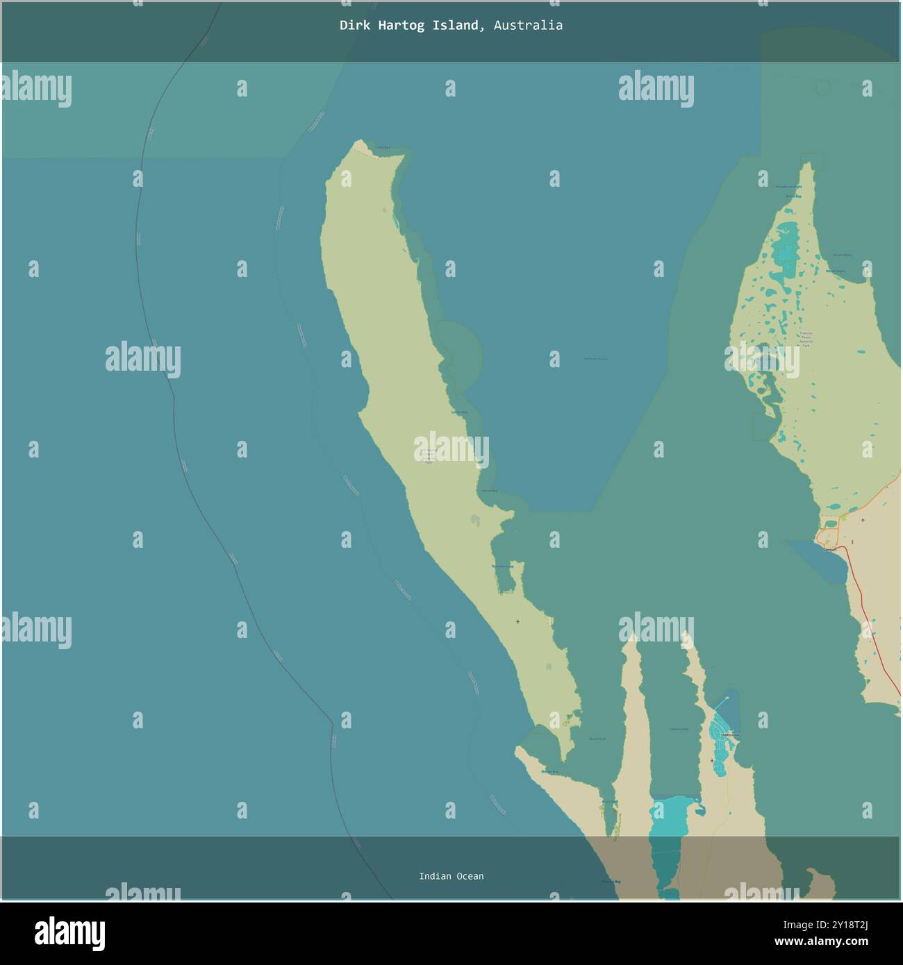 Dirk Hartog Island in the Indian Ocean, belonging to Australia, cropped ...