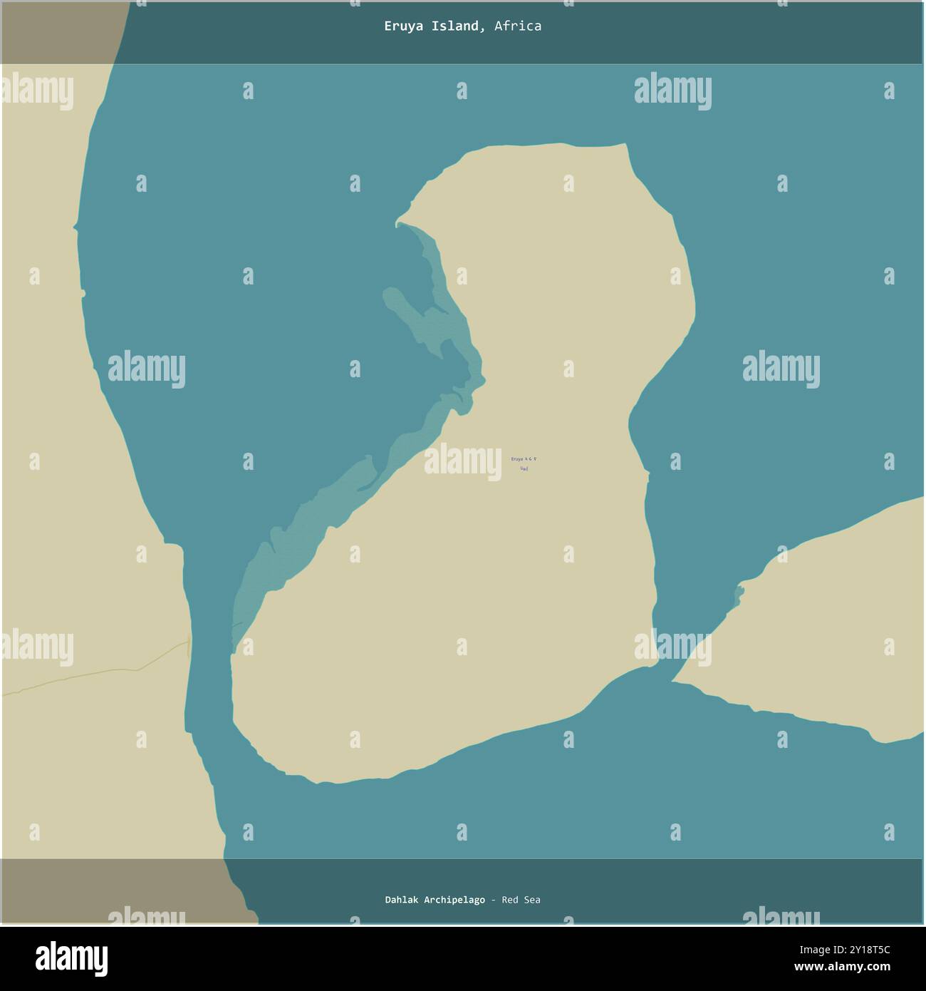 Eruya Island in the Red Sea, belonging to Eritrea, cropped to square on ...