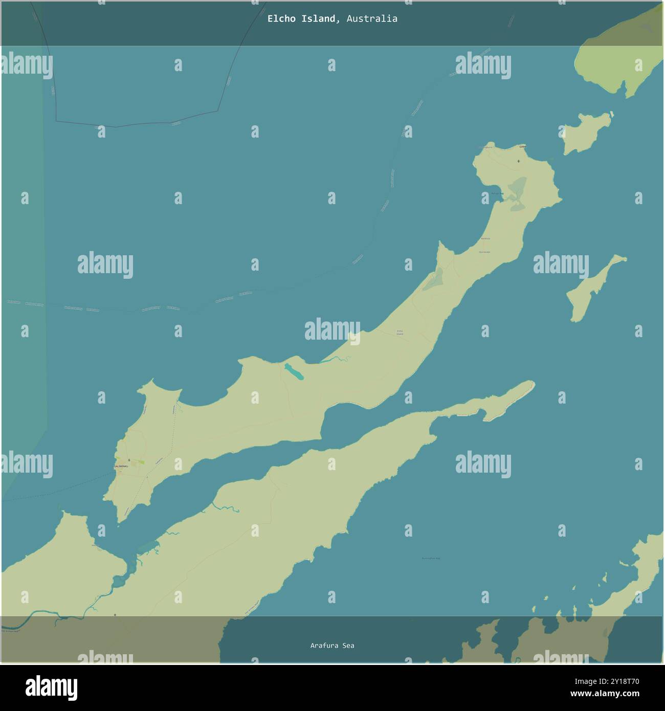 Elcho Island in the Arafura Sea, belonging to Australia, cropped to ...