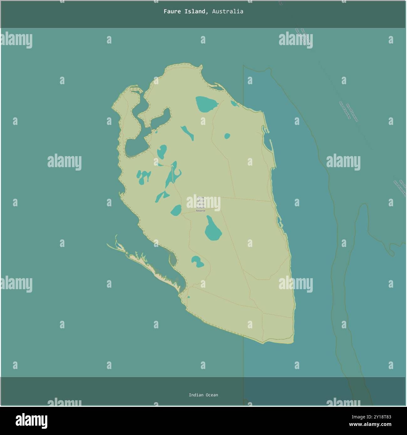 Faure Island in the Indian Ocean, belonging to Australia, cropped to ...