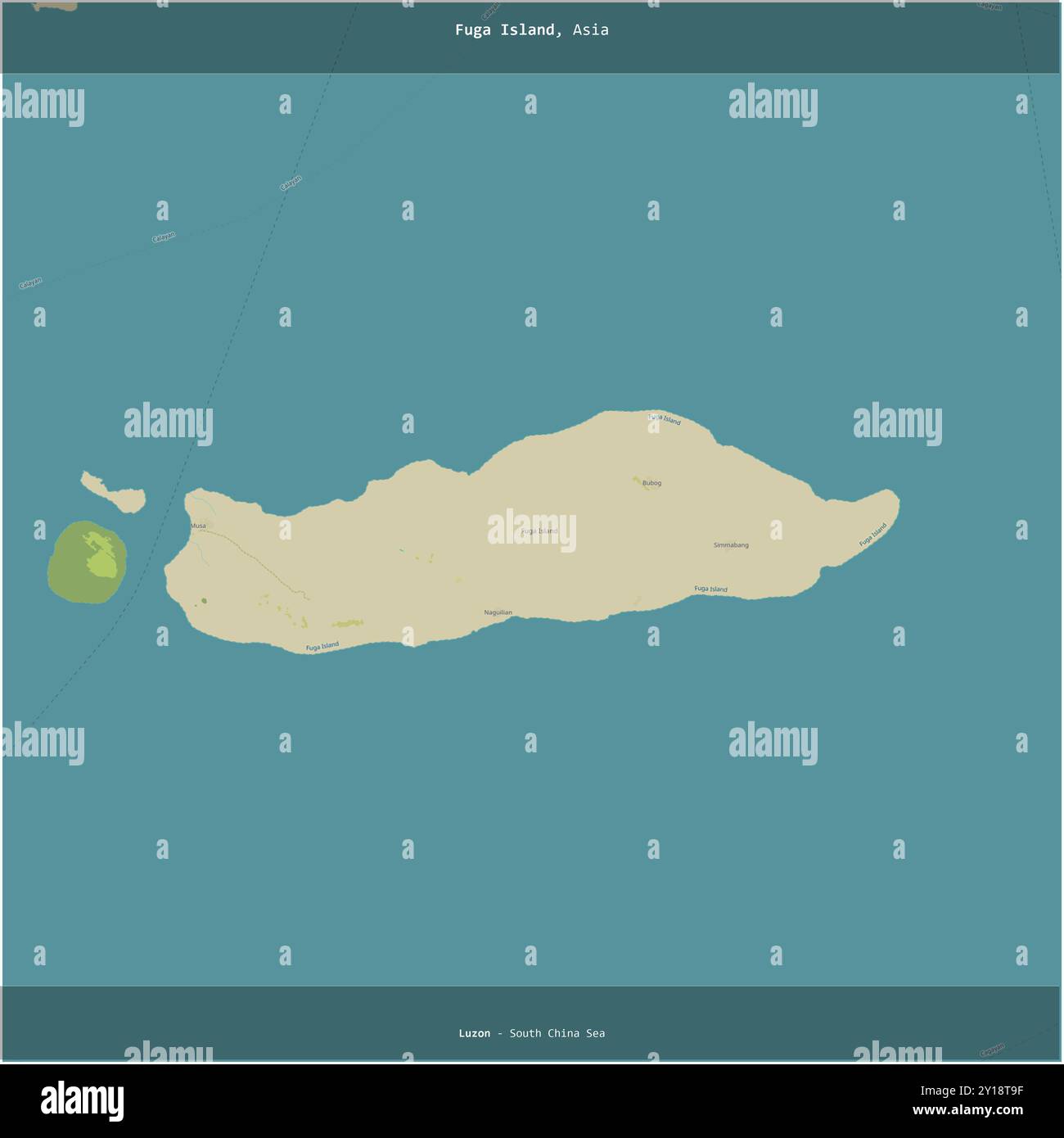 Fuga Island in the South China Sea, belonging to Philippines, cropped ...