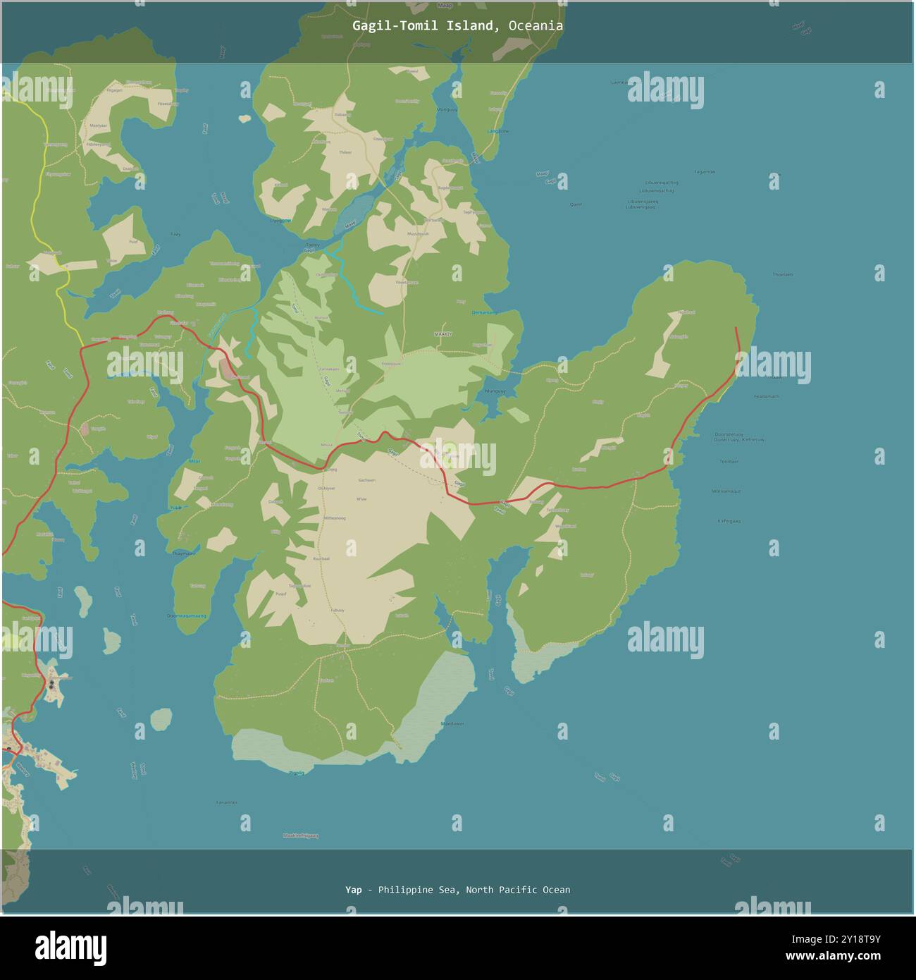 Gagil-Tomil Island in the Philippine Sea, belonging to Micronesia ...