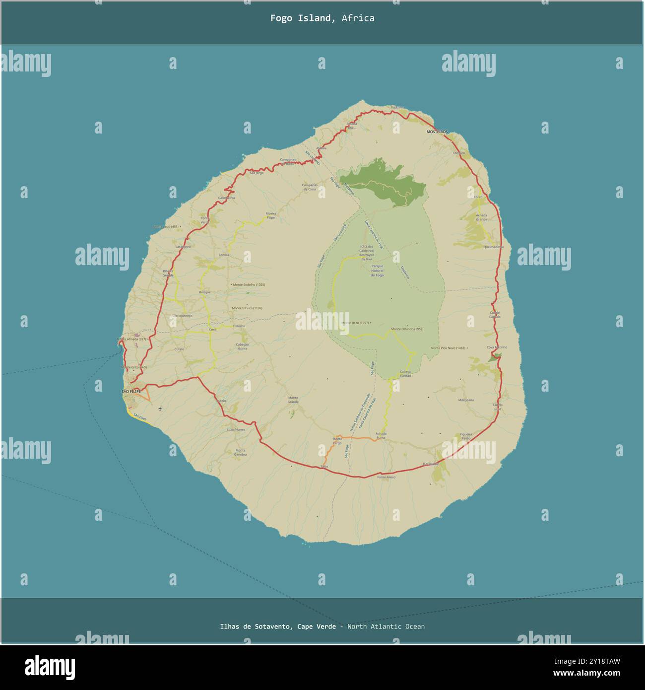 Fogo Island in the North Atlantic Ocean, belonging to Cape Verde ...
