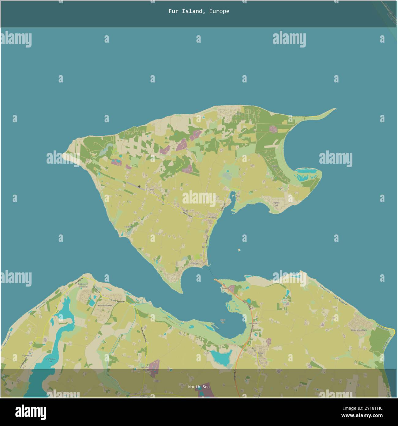 Fur Island in the North Sea, belonging to Denmark, cropped to square on ...