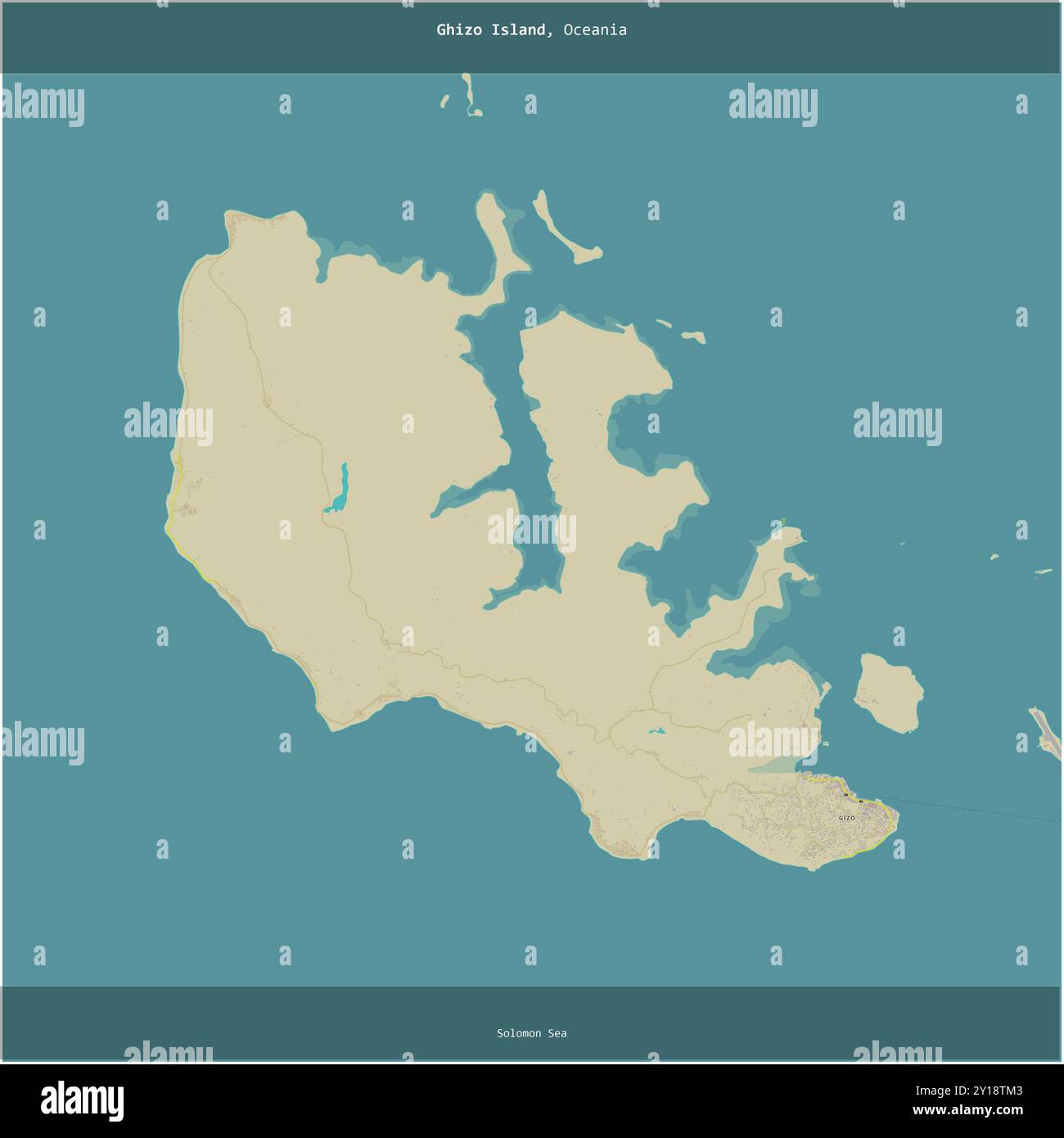 Ghizo Island in the Solomon Sea, belonging to Solomon Islands, cropped ...