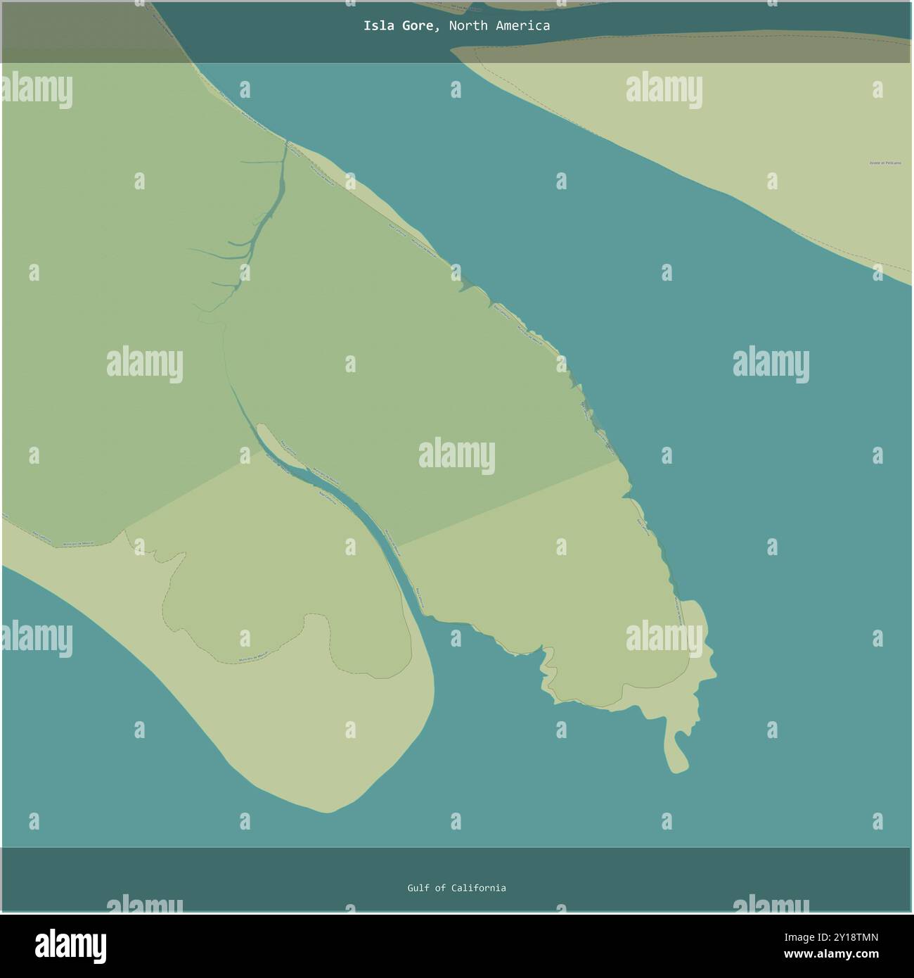 Isla Gore in the Gulf of California, belonging to Mexico, cropped to ...