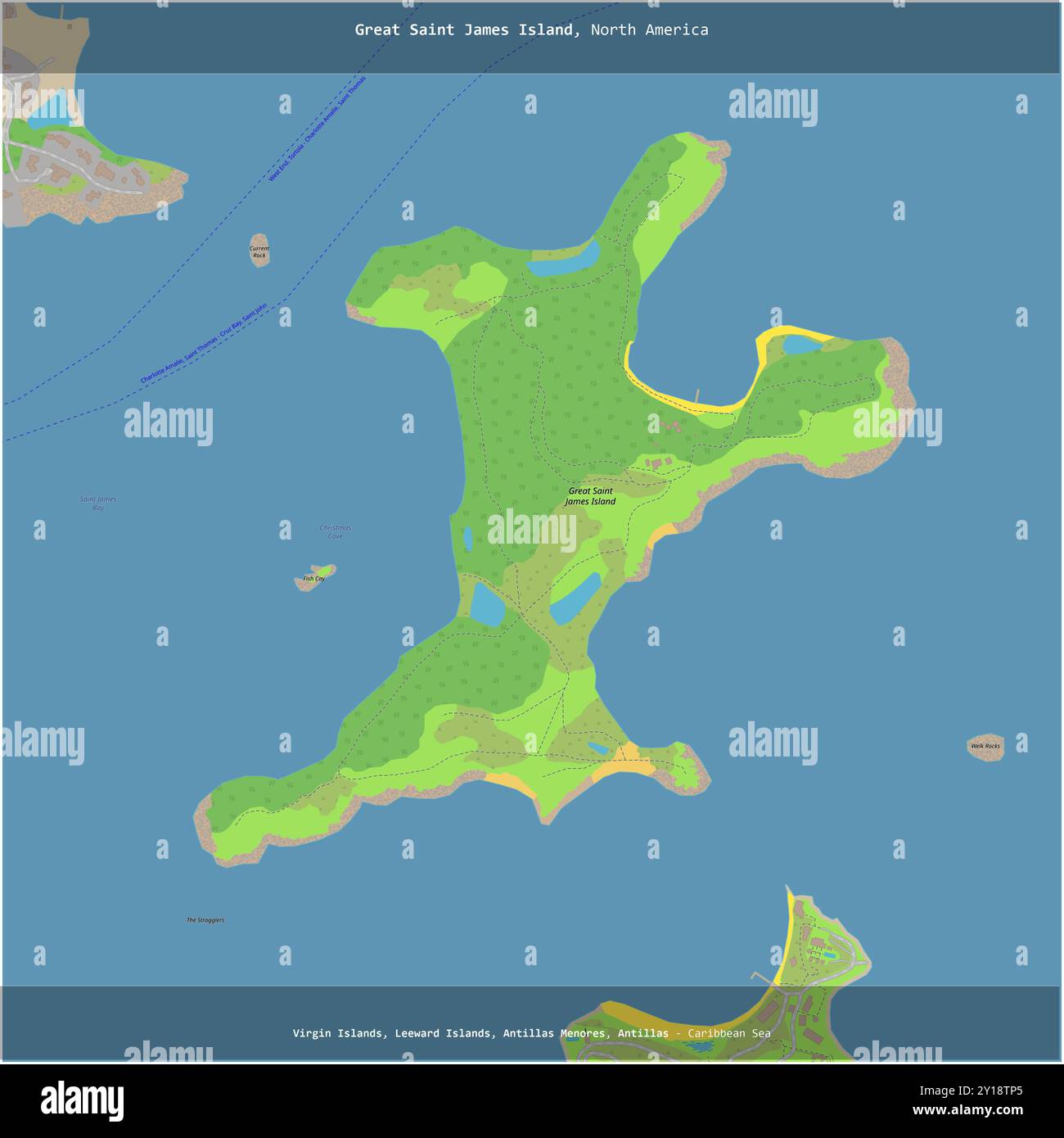 Great Saint James Island in the Caribbean Sea, belonging to U. S ...