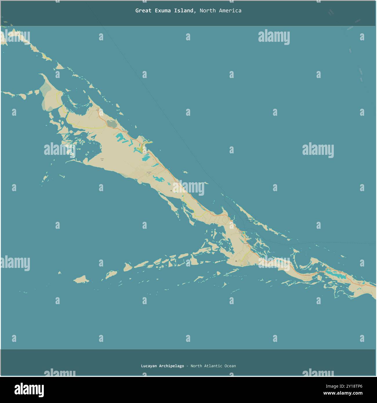 Great Exuma Island in the North Atlantic Ocean, belonging to Bahamas ...
