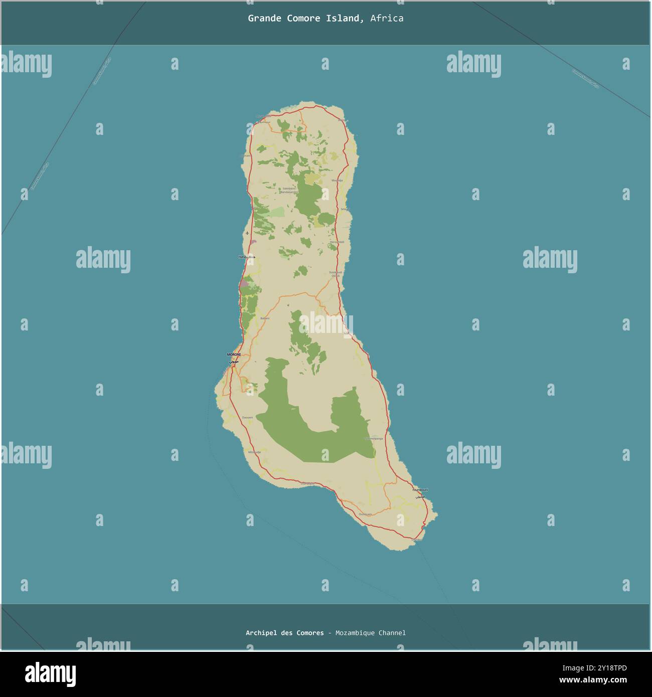 Grande Comore Island in the Mozambique Channel, belonging to Comoros ...