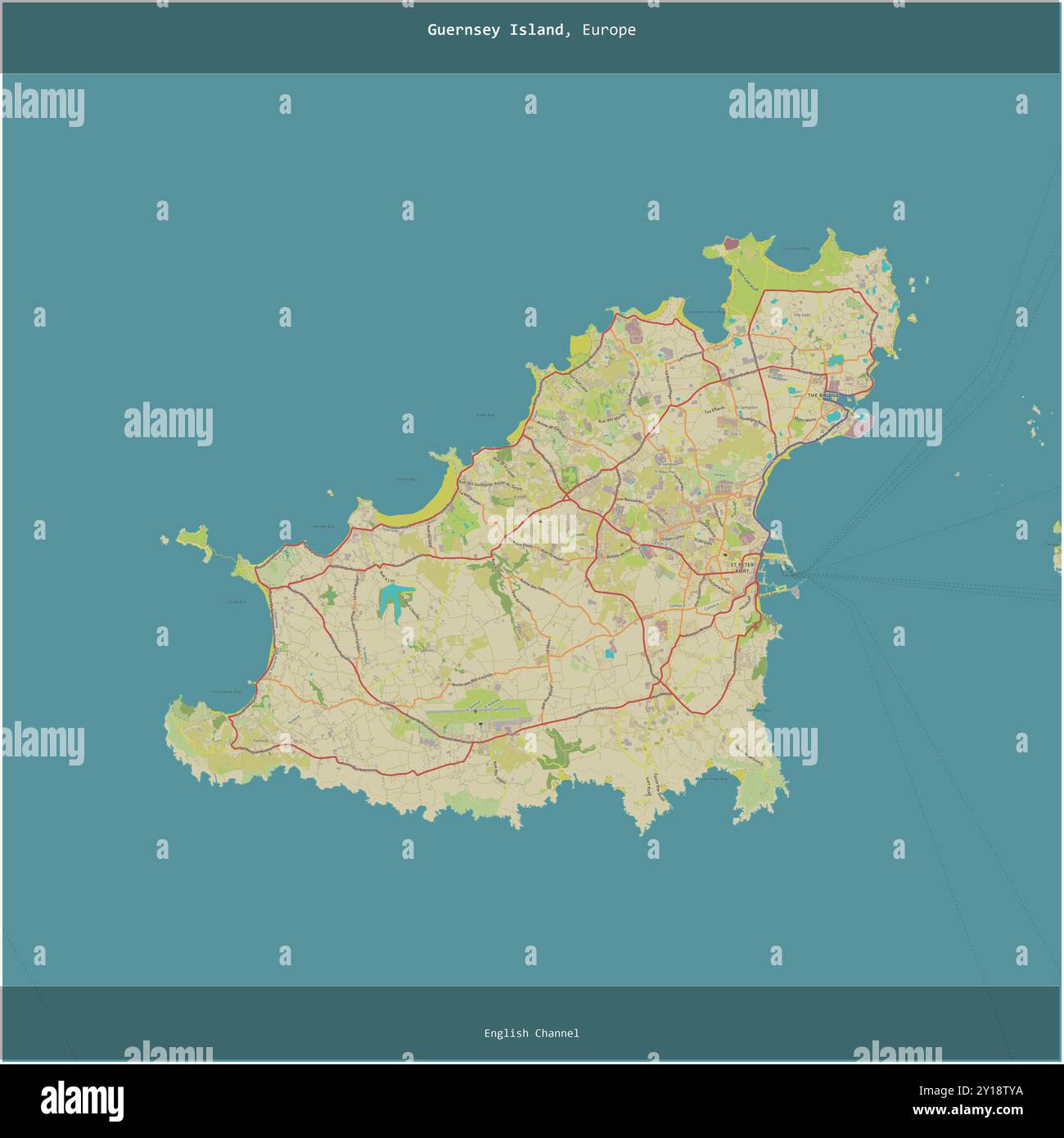 Guernsey Island in the English Channel, belonging to Guernsey, cropped ...