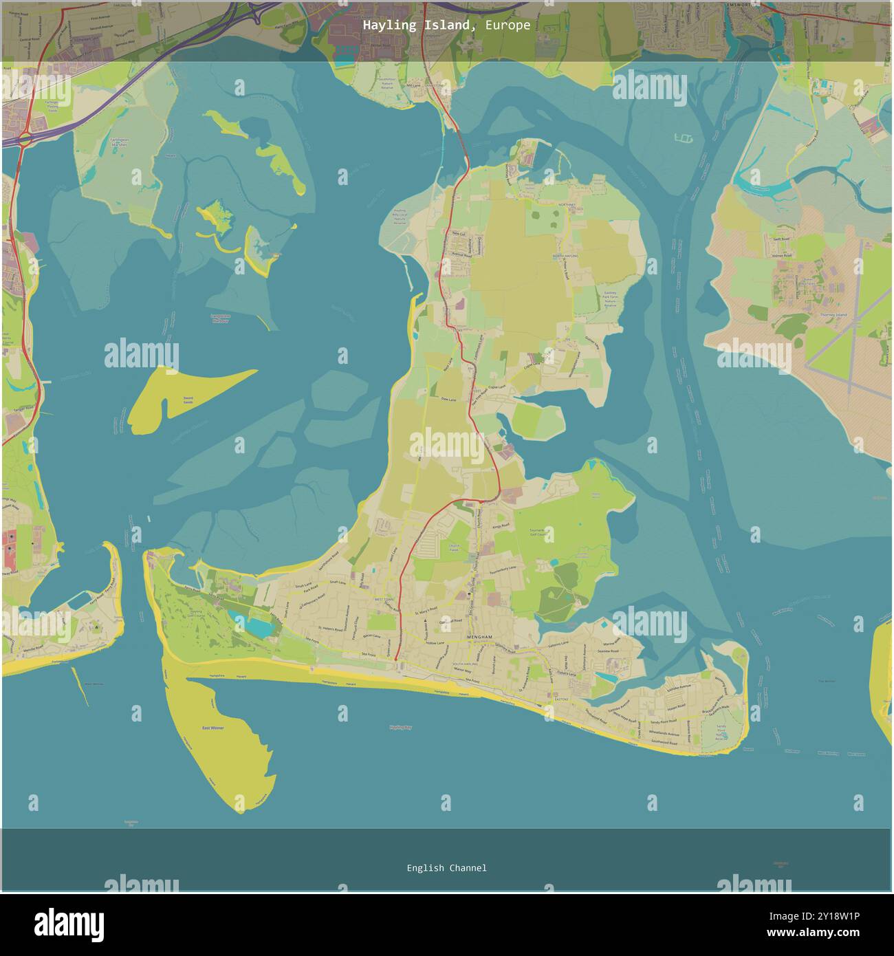 Hayling Island in the English Channel, belonging to United Kingdom ...