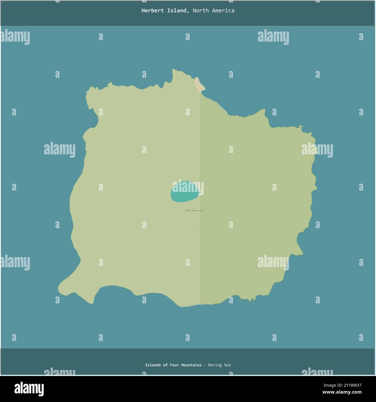 Herbert Island in the Bering Sea, belonging to United States, cropped ...