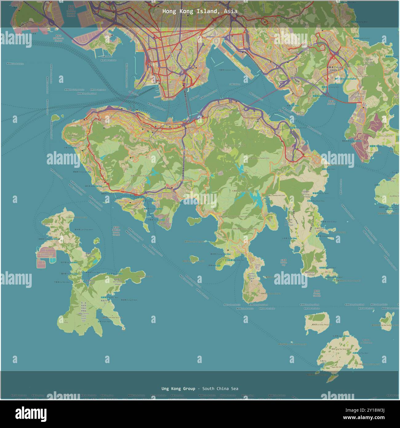 Hong Kong Island In The South China Sea Belonging To China Cropped To