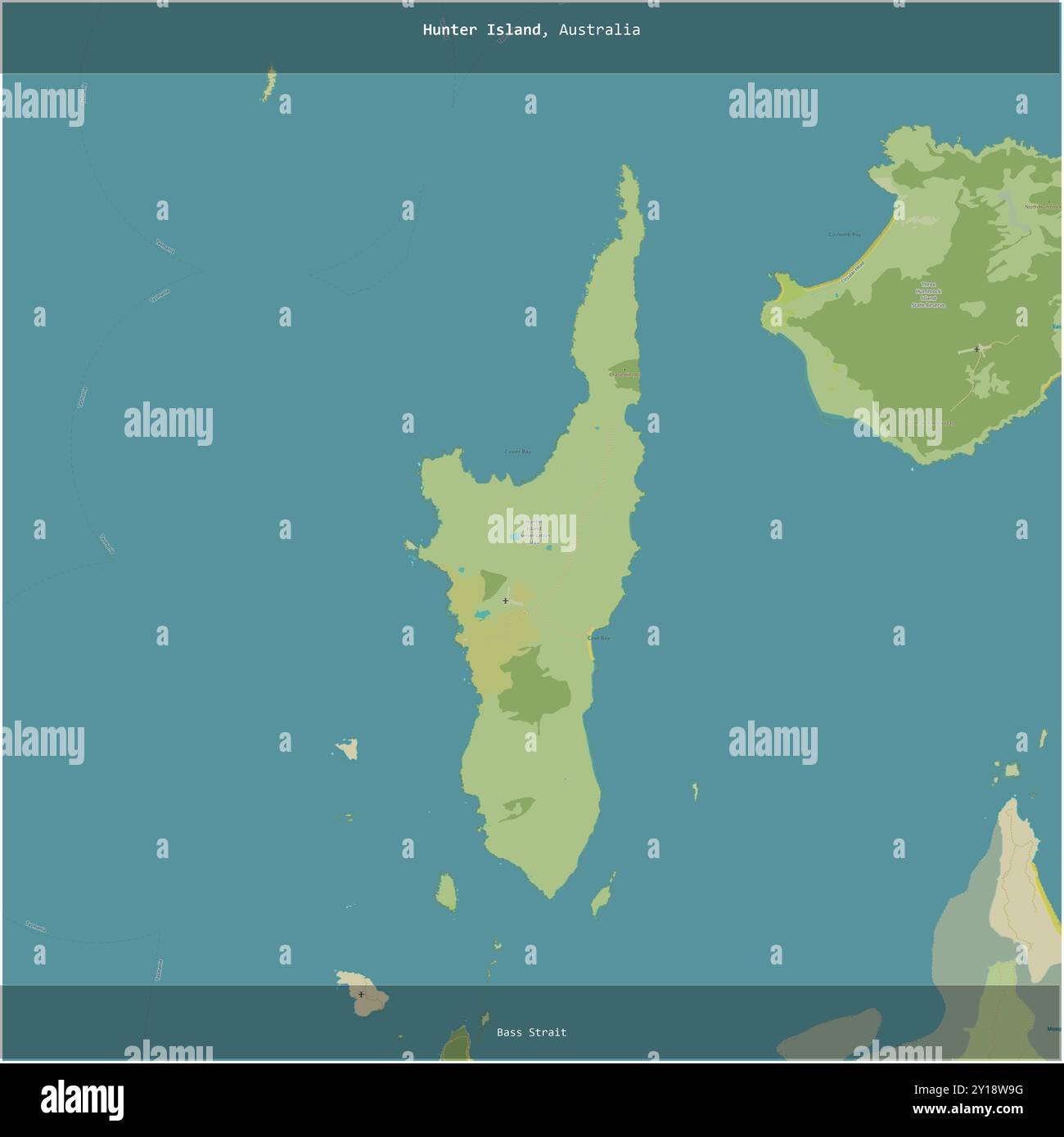 Hunter Island in the Bass Strait, belonging to Australia, cropped to ...
