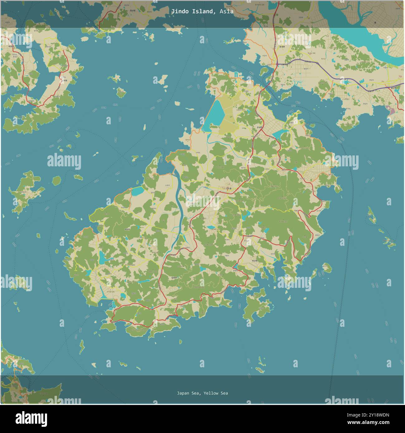 Jindo island map hi-res stock photography and images - Alamy