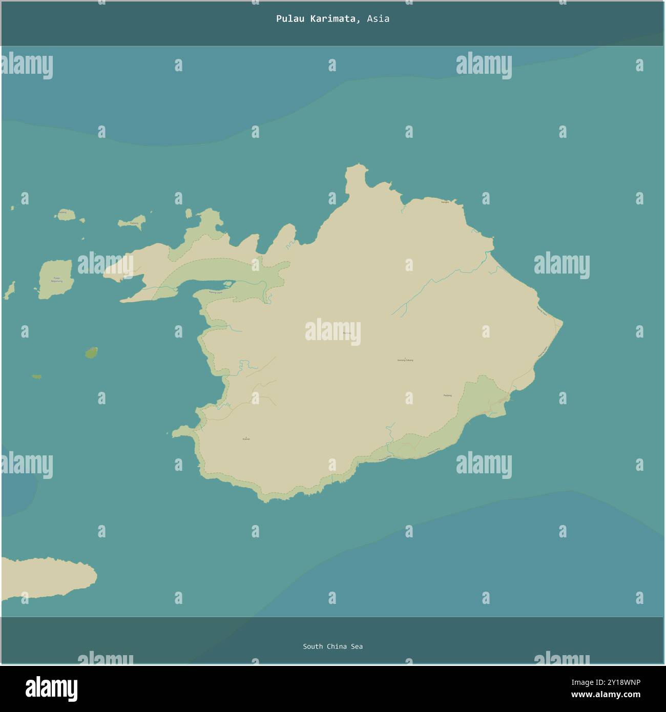 Pulau Karimata in the South China Sea, belonging to Indonesia, cropped ...