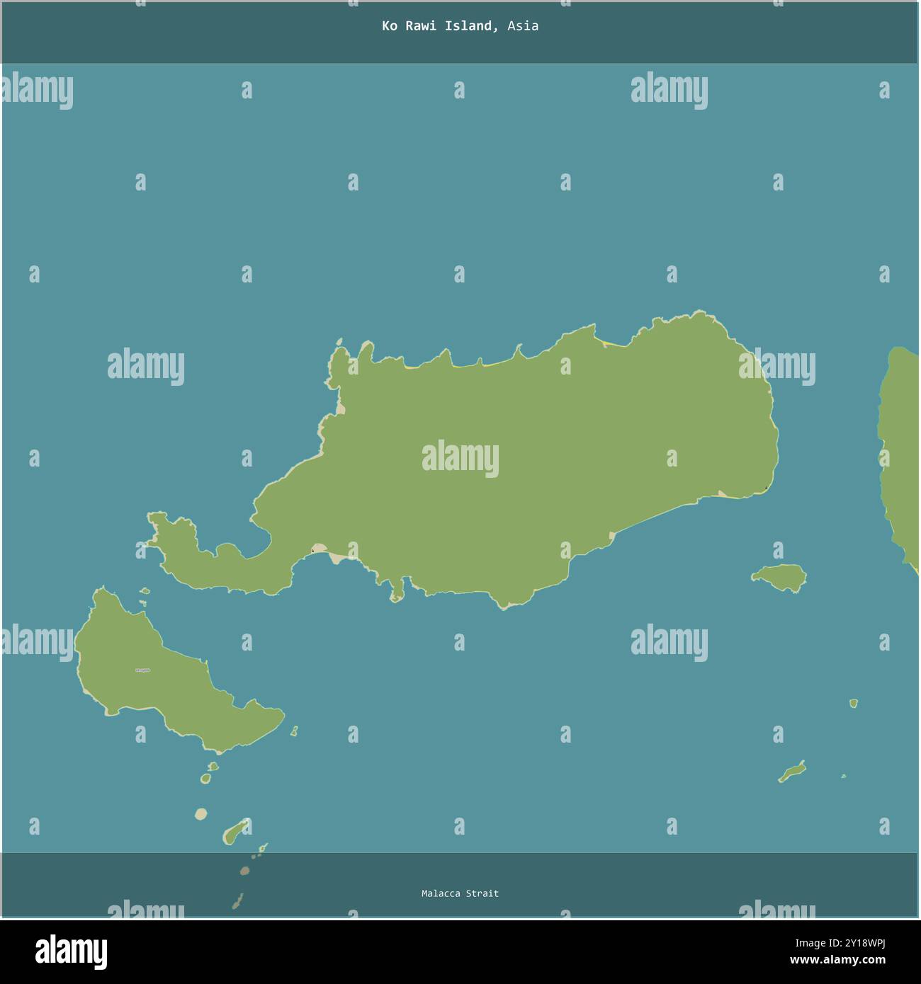 Ko Rawi Island in the Malacca Strait, belonging to Thailand, cropped to ...