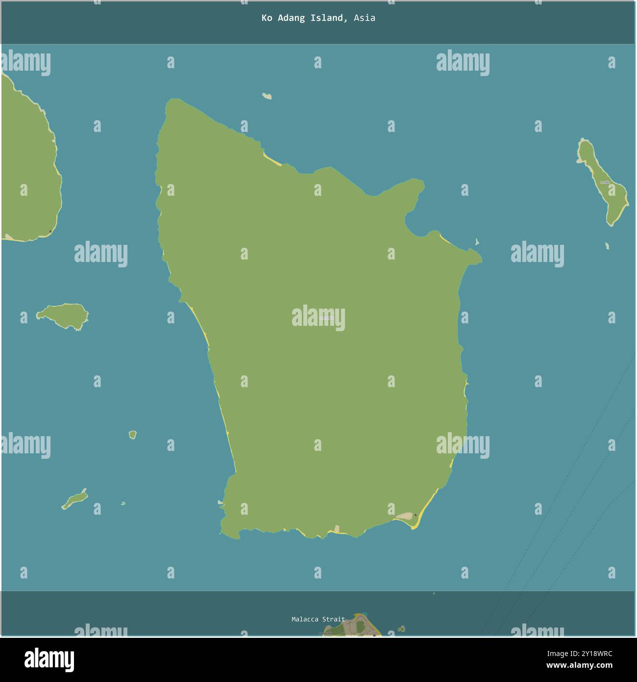 Ko Adang Island in the Malacca Strait, belonging to Thailand, cropped ...