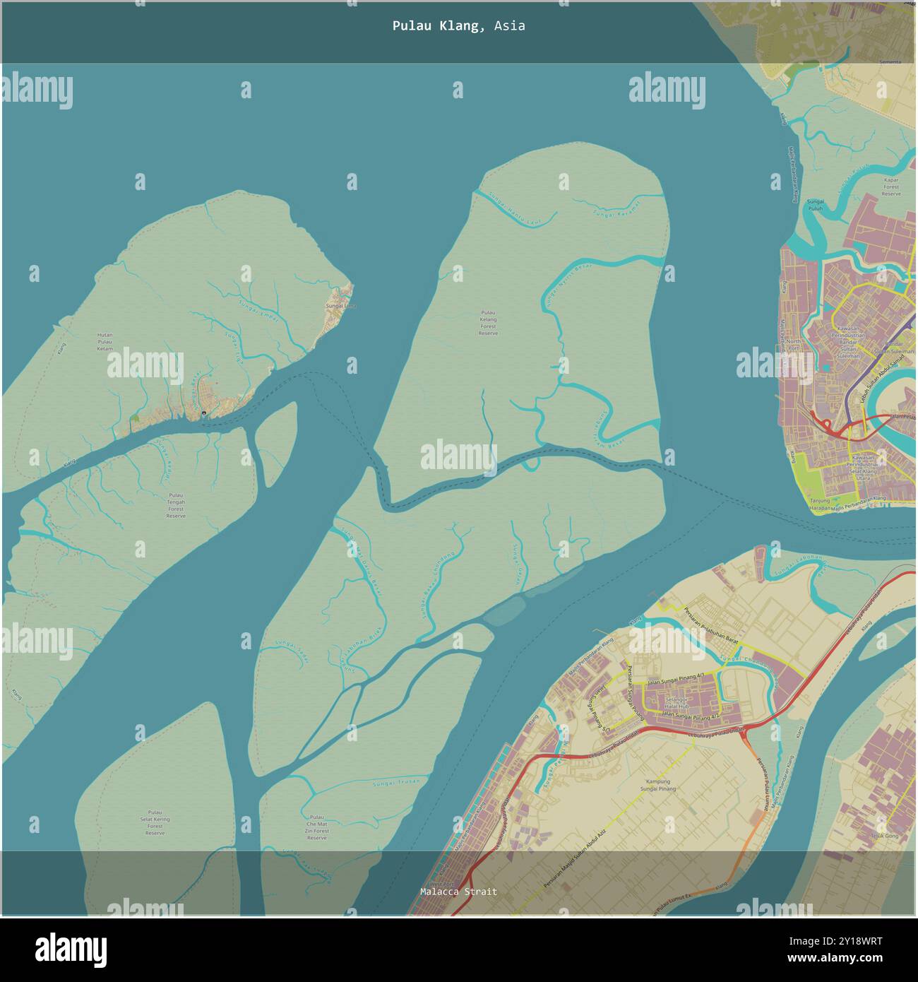 Pulau Klang in the Malacca Strait, belonging to Malaysia, cropped to ...