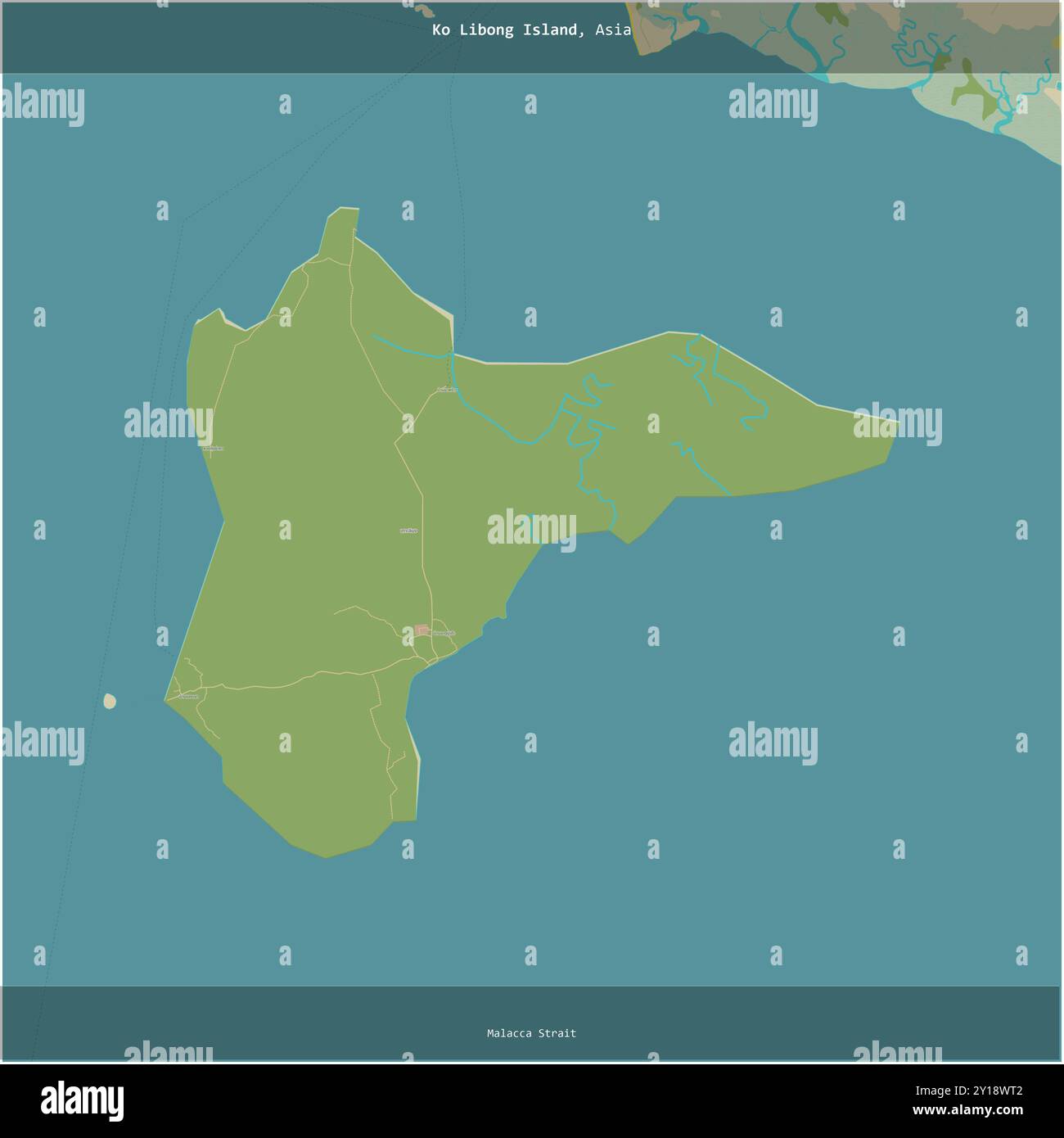Ko Libong Island in the Malacca Strait, belonging to Thailand, cropped ...