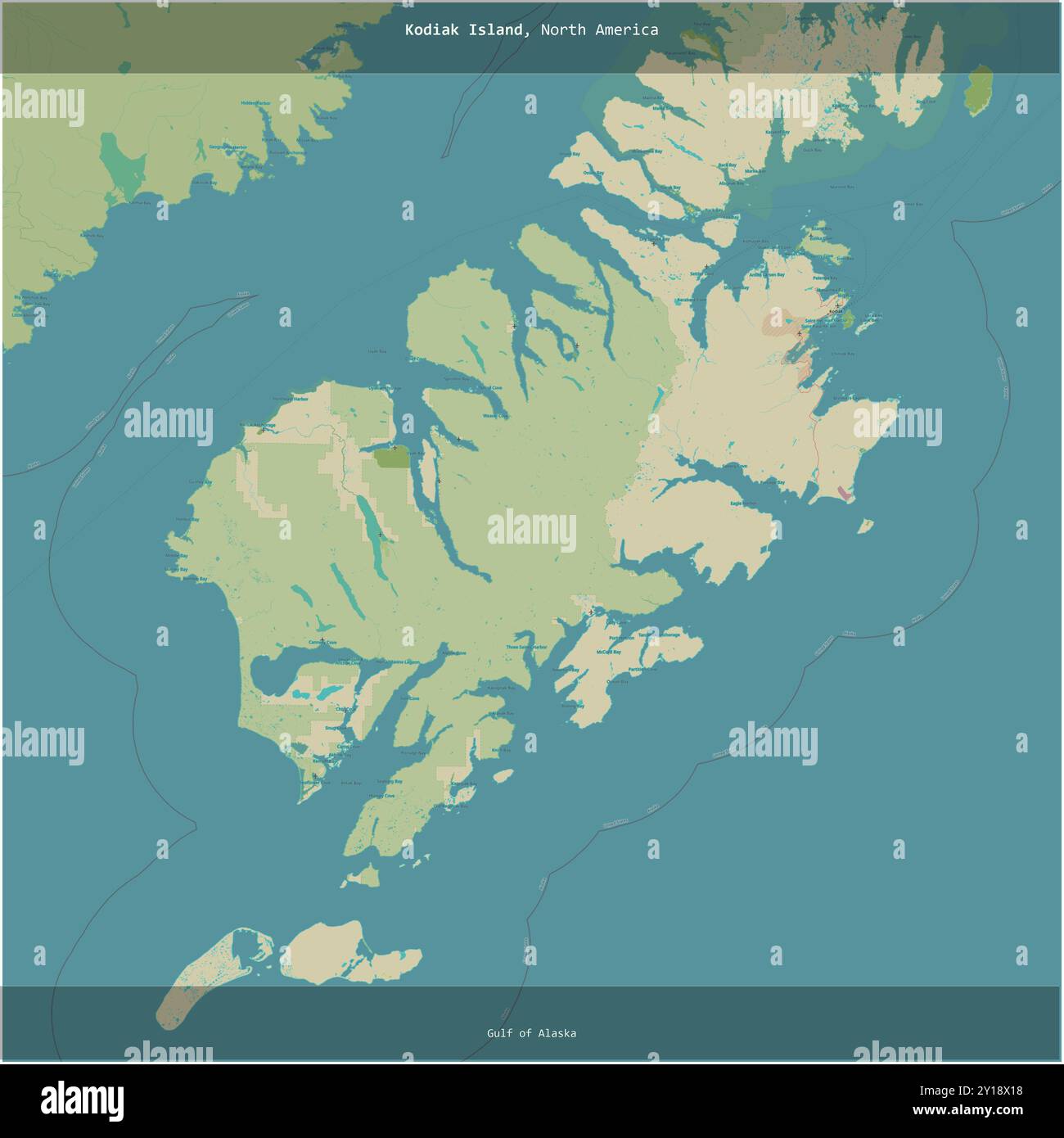 Kodiak Island in the Gulf of Alaska, belonging to United States ...