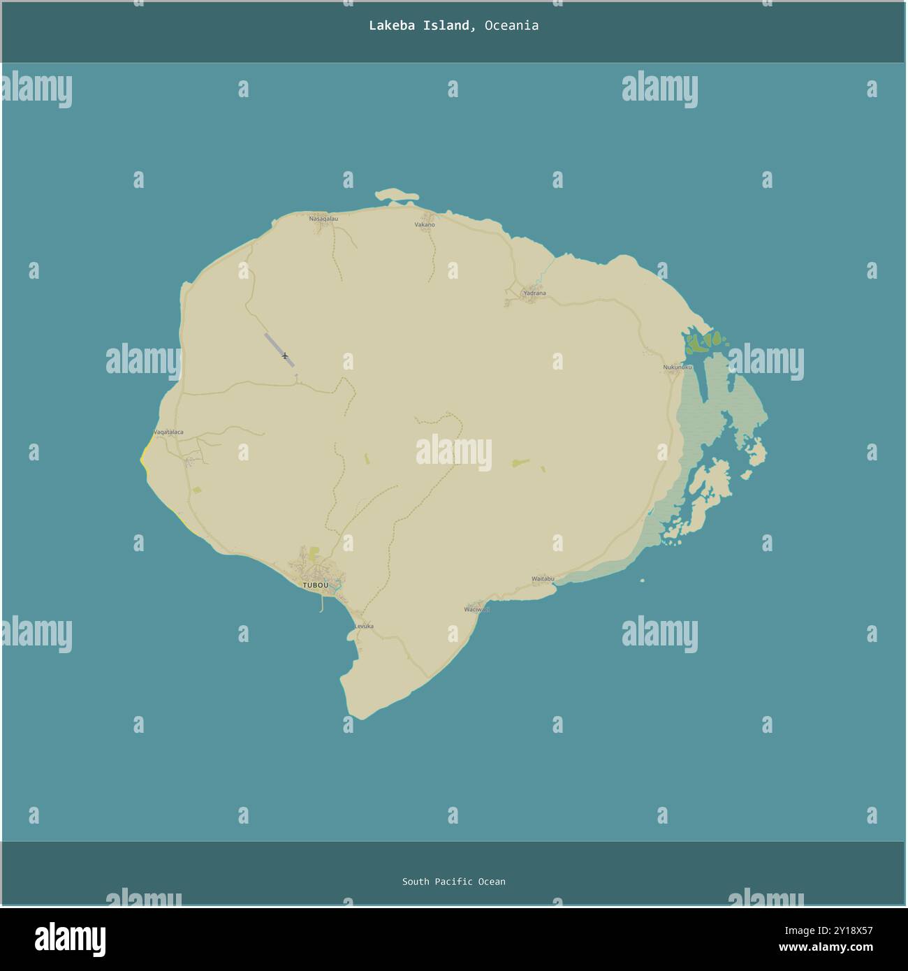 Lakeba Island in the South Pacific Ocean, belonging to Fiji, cropped to ...