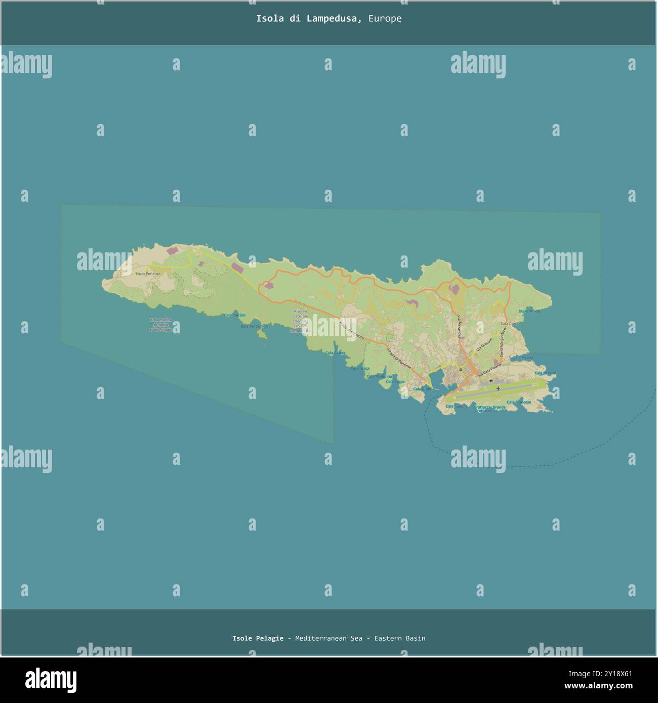 Isola di Lampedusa in the Mediterranean Sea - Eastern Basin, belonging ...