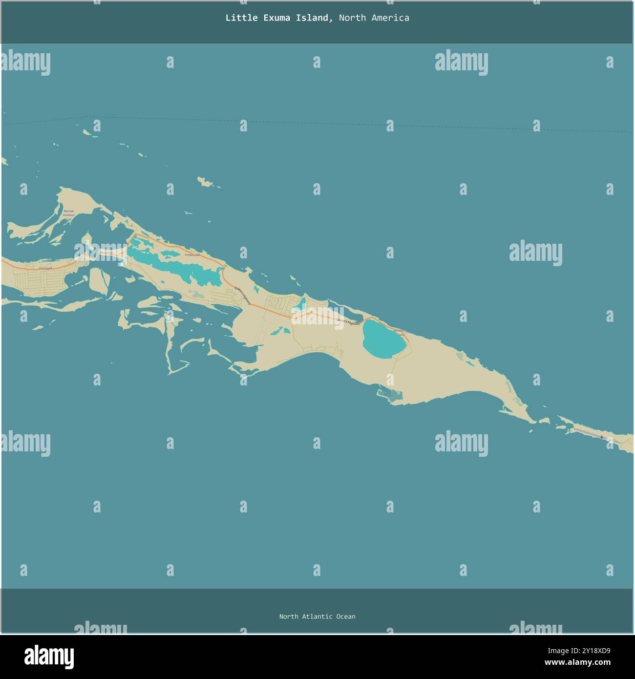 Little Exuma Island in the North Atlantic Ocean, belonging to Bahamas ...