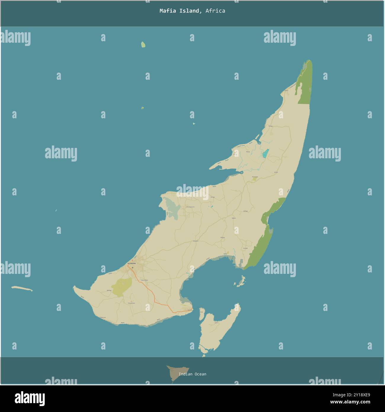 Mafia Island in the Indian Ocean, belonging to Tanzania, cropped to ...