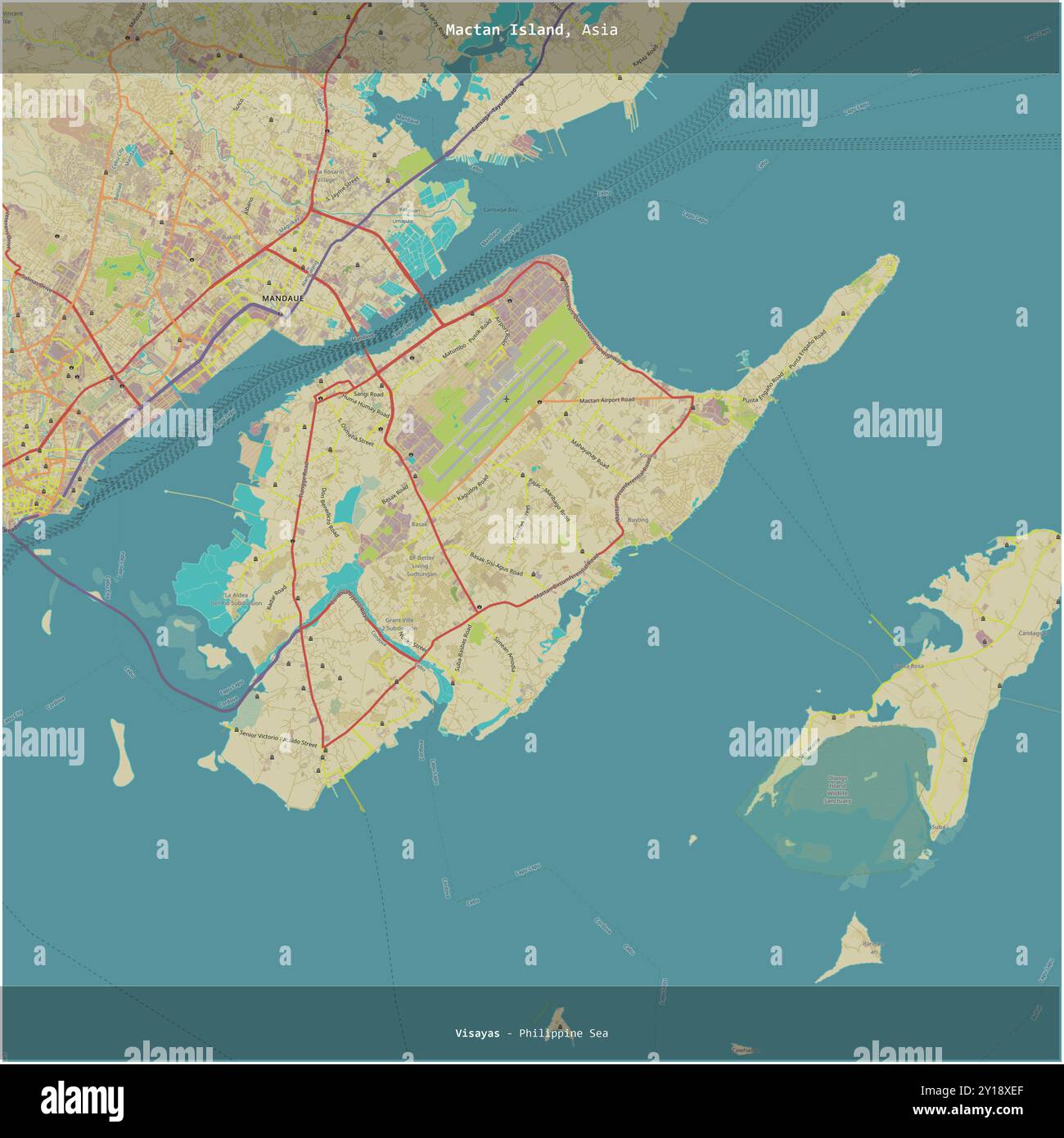 Mactan Island in the Philippine Sea, belonging to Philippines, cropped ...