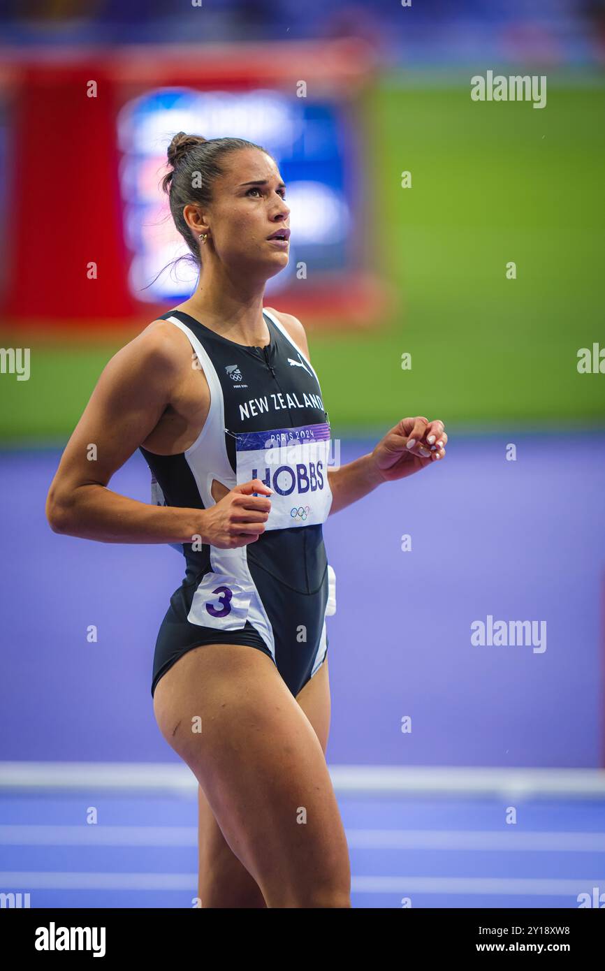 Zoe Hobbs participating in the 100 meters at the Paris 2024 Olympic ...