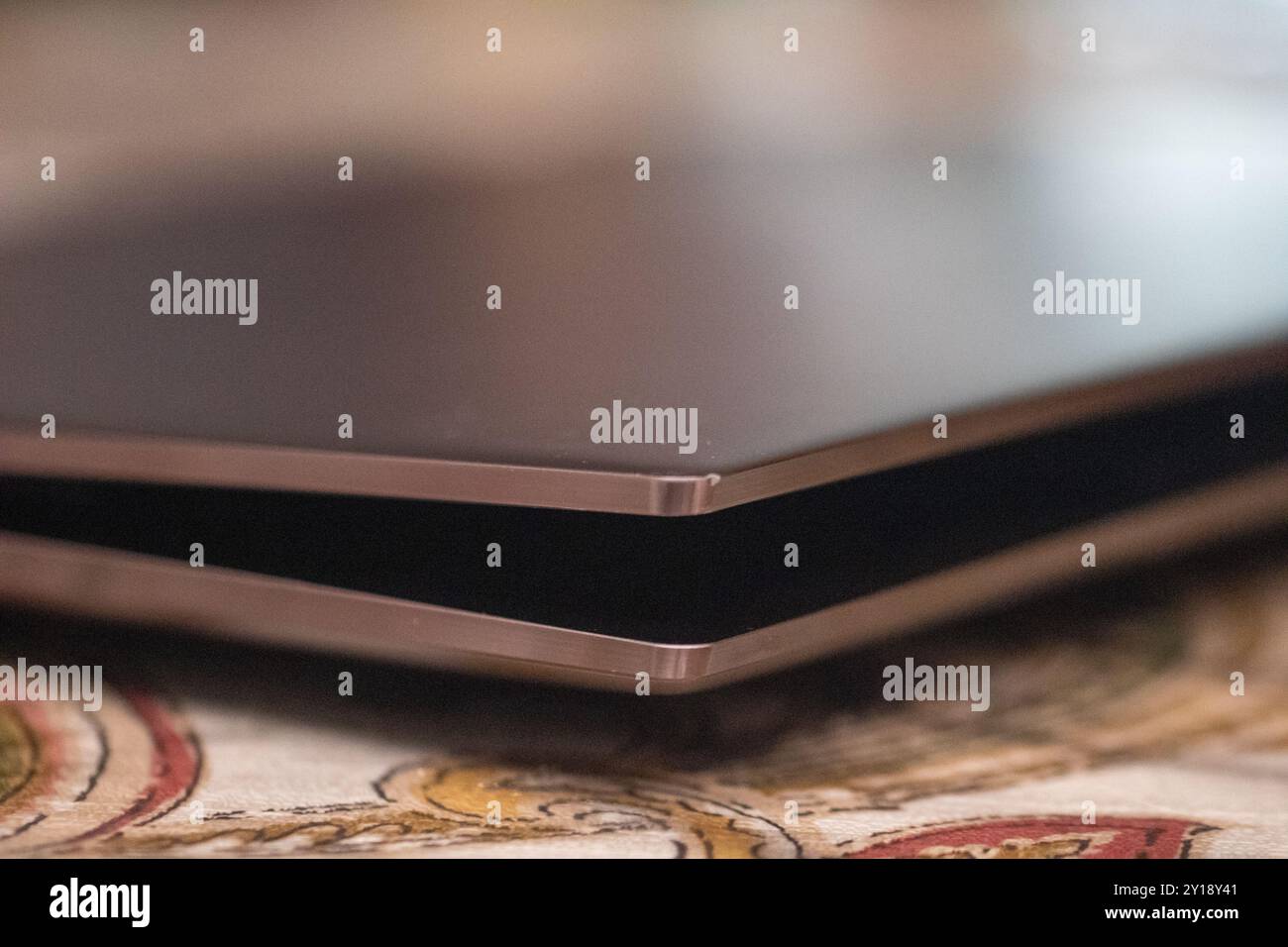 Laptop with Swollen Battery shot at the corner to show damage Stock ...