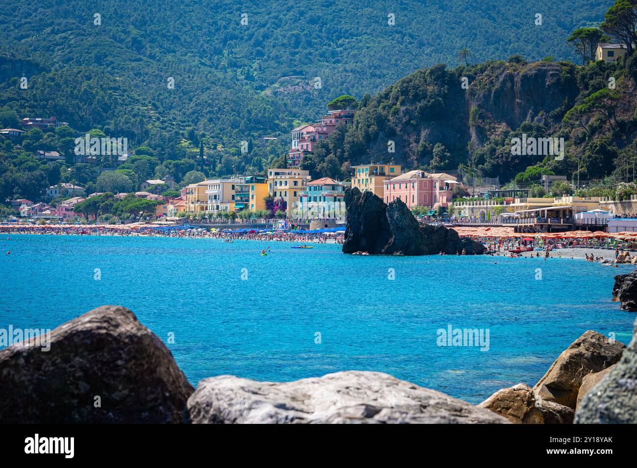 Italian Riviera near the coastal town of Monterosso al Mare in Cinque ...
