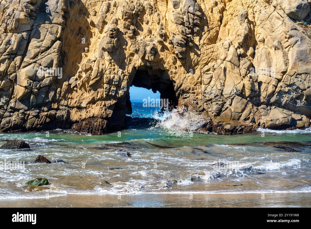 Key hole at Pfeiffer Beach, Big Sur, California Stock Photo - Alamy