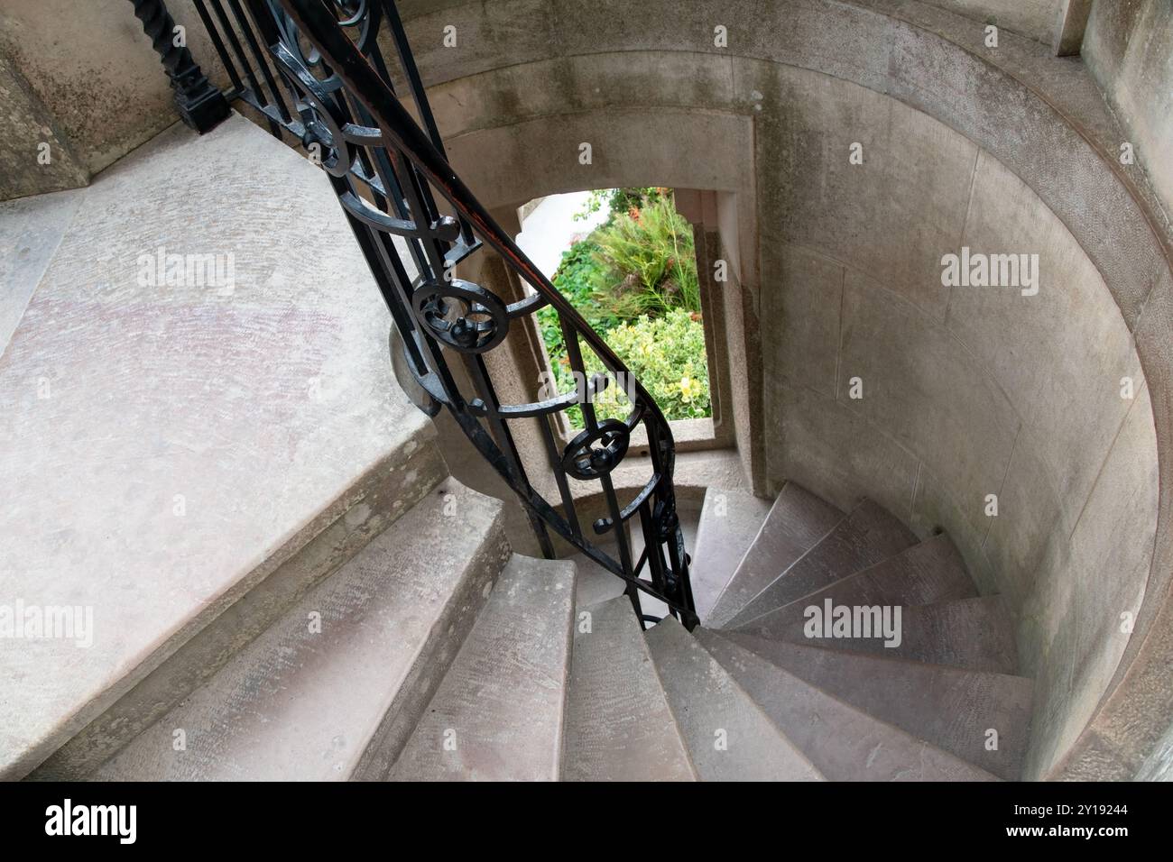 staircase in the castle, detail of a spiral staircase in the castle ...
