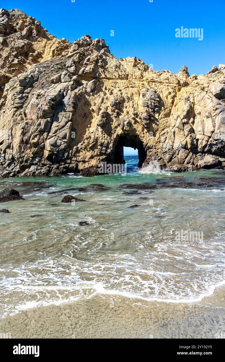 Key hole at Pfeiffer Beach, Big Sur, California, USA Stock Photo - Alamy