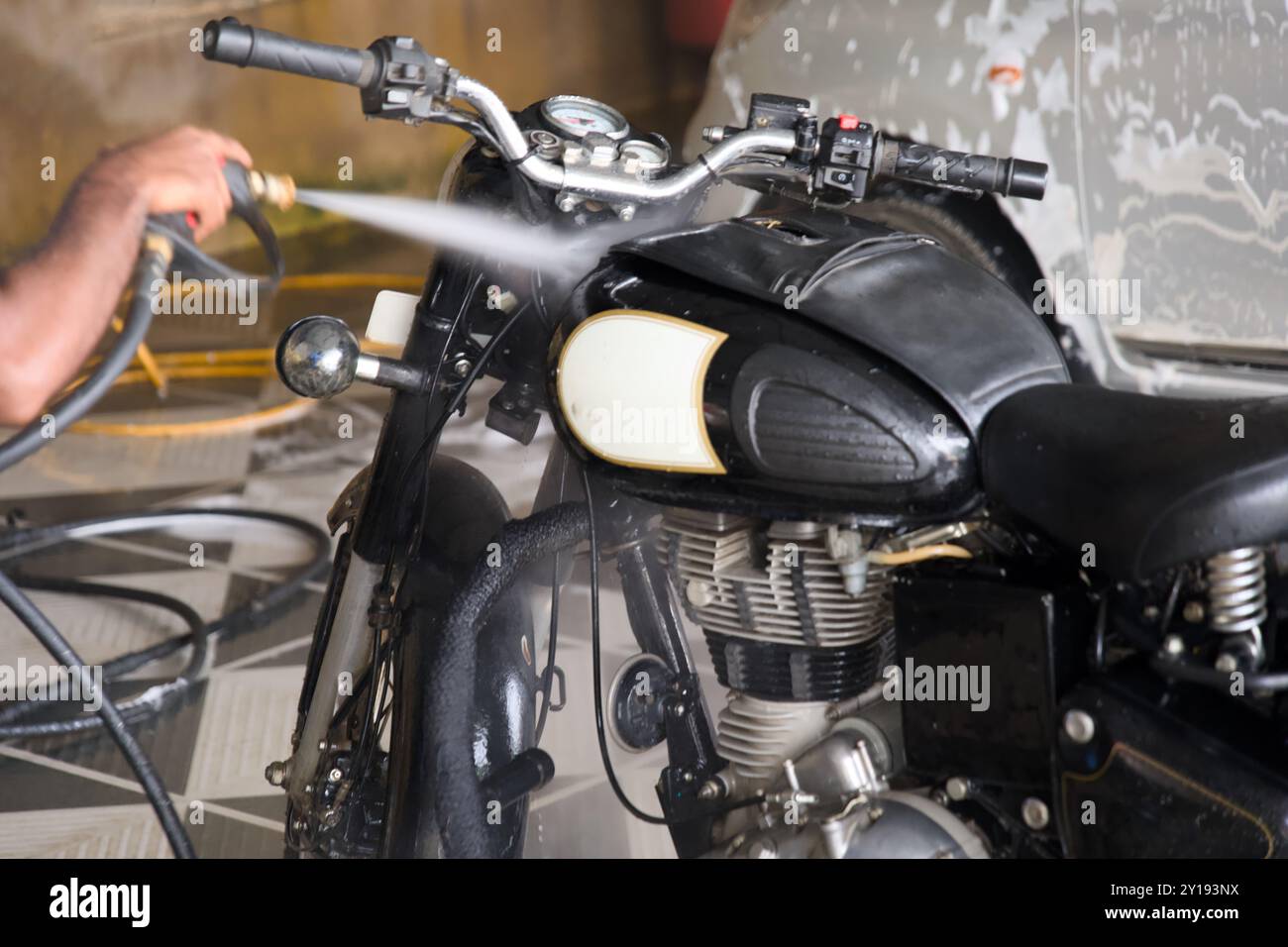 Cleaning bike car wash under hi-res stock photography and images - Alamy