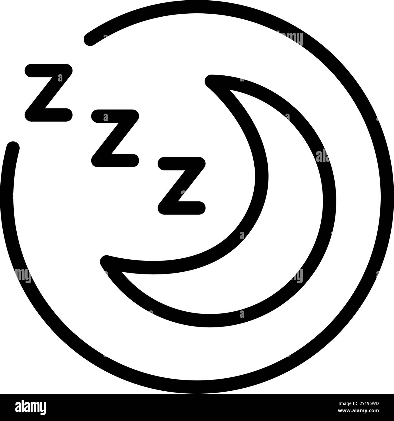 Moon outline logo. Vector symbol drawing moon icon concept for your ...