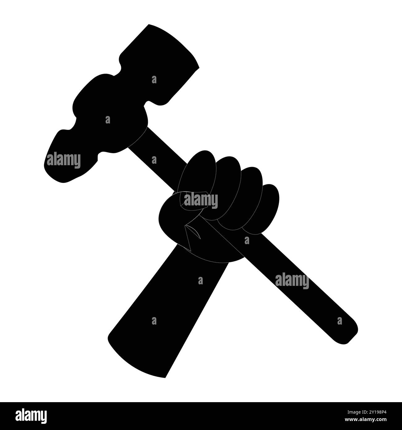 Hand Holding Hammer Icon vector illustrastion, editable eps 10,black ...