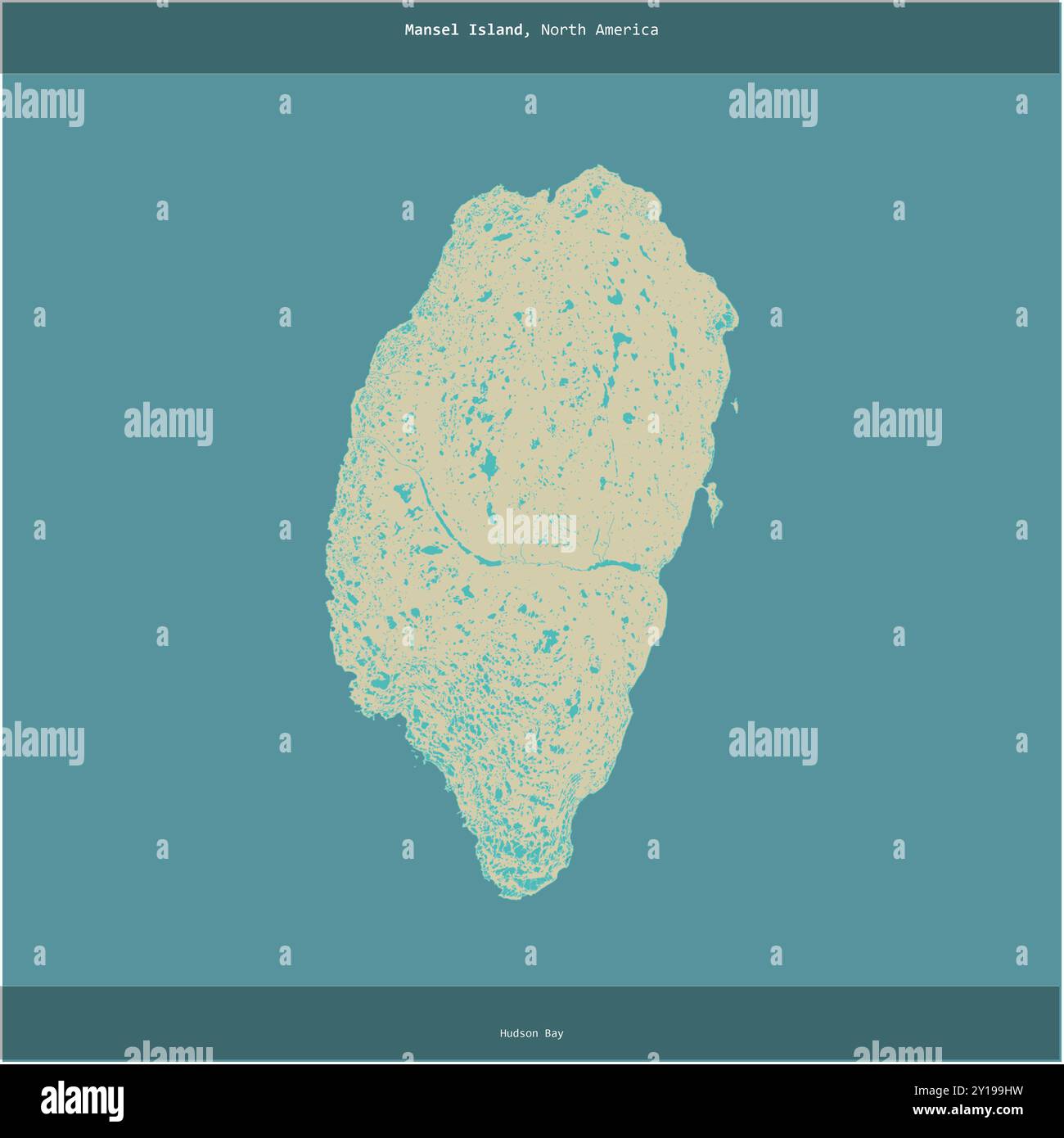 Mansel Island in the Hudson Bay, belonging to Canada, cropped to square ...