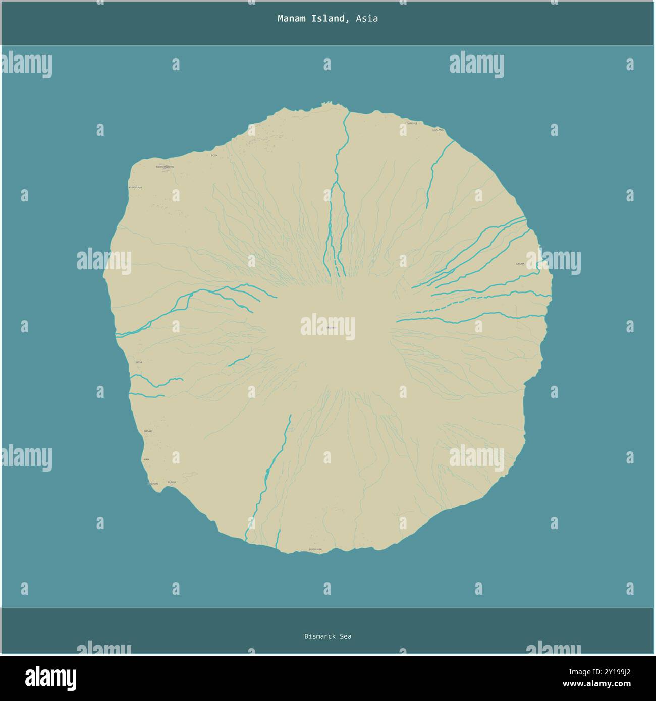 Manam Island in the Bismarck Sea, belonging to Papua New Guinea ...