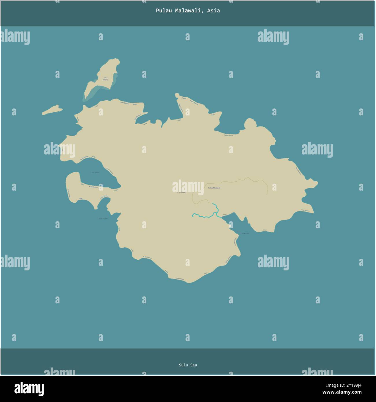 Pulau Malawali in the Sulu Sea, belonging to Malaysia, cropped to ...