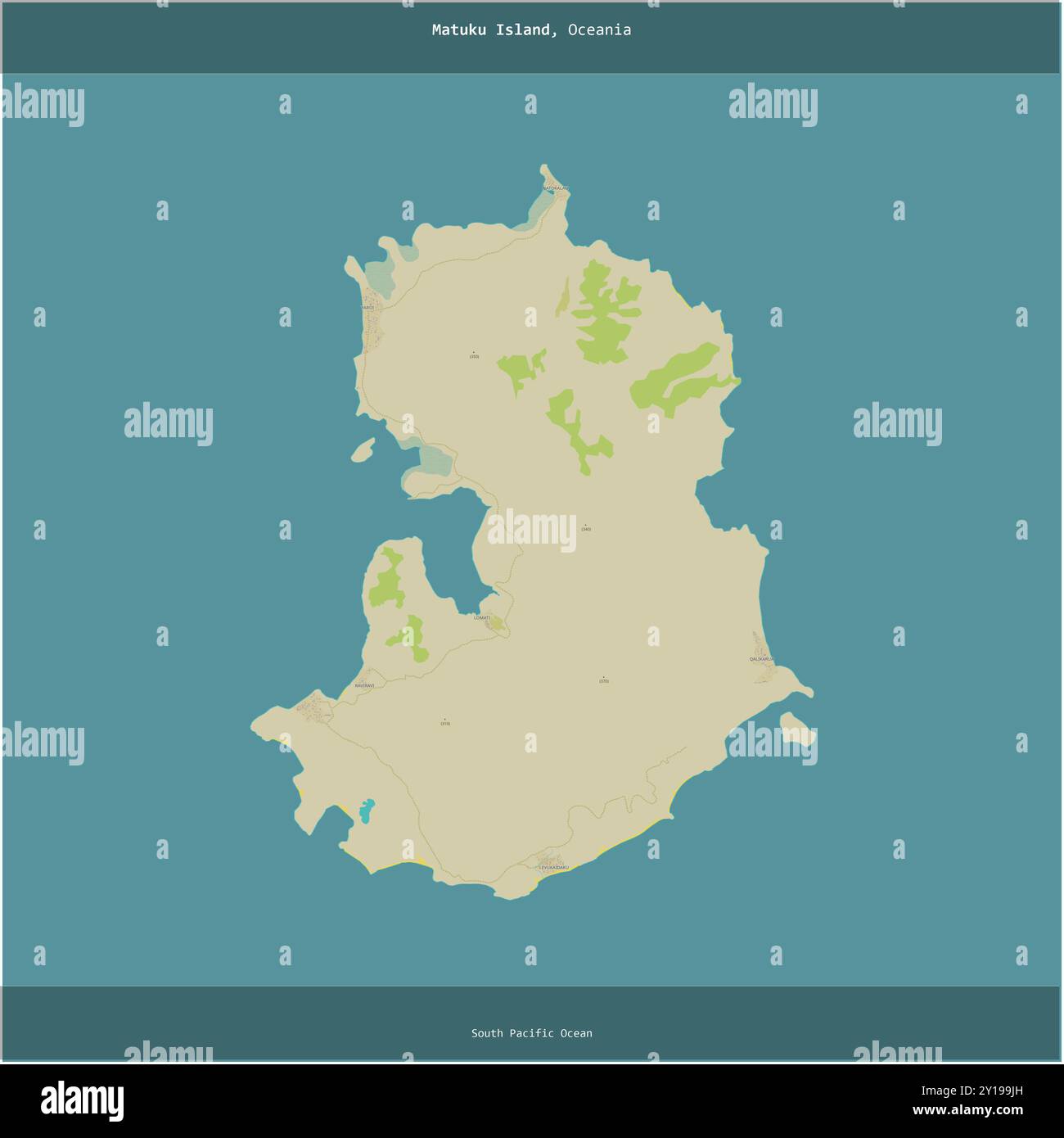 Matuku Island in the South Pacific Ocean, belonging to Fiji, cropped to ...